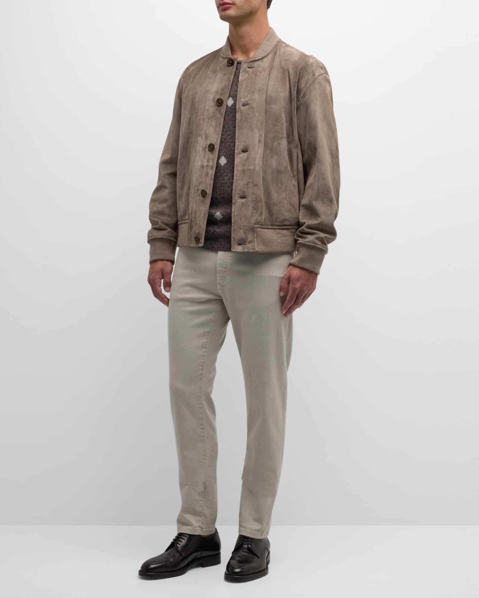 Giorgio Armani Men's Suede Blouson Jacket | Neiman Marcus