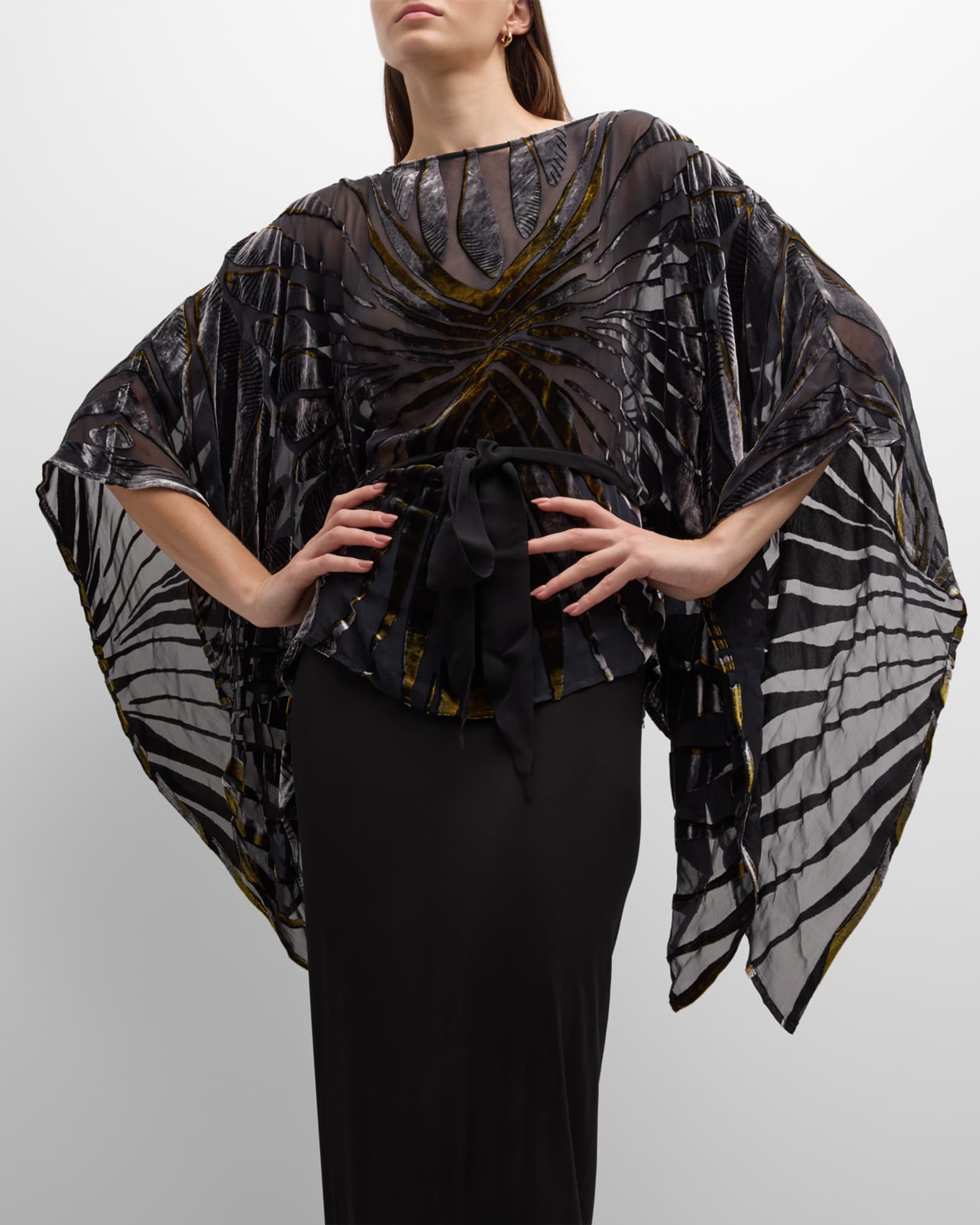 Roberto Cavalli Velvet Burnout Handkerchief Shirt | Neiman Marcus