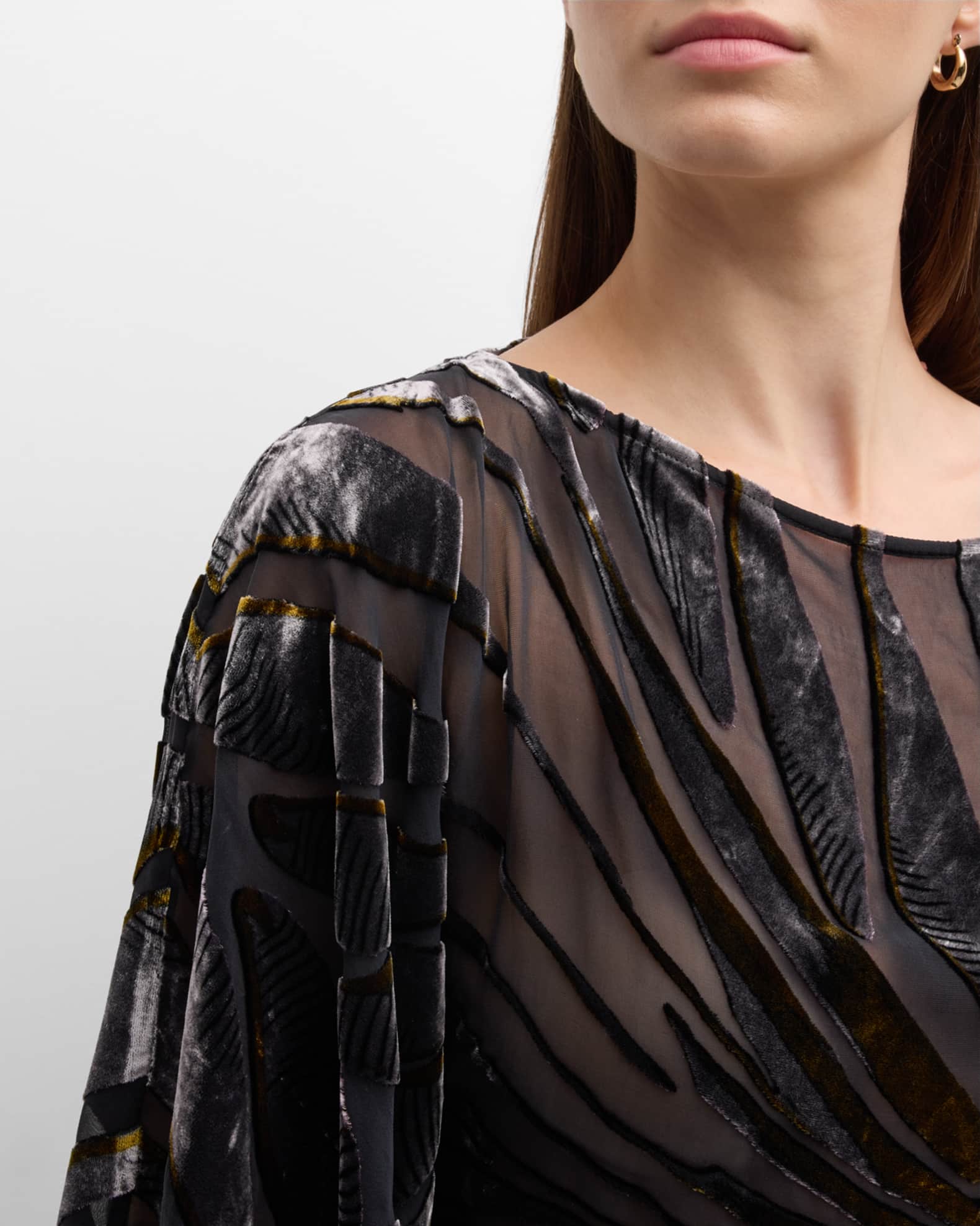 Roberto Cavalli Velvet Burnout Handkerchief Shirt | Neiman Marcus
