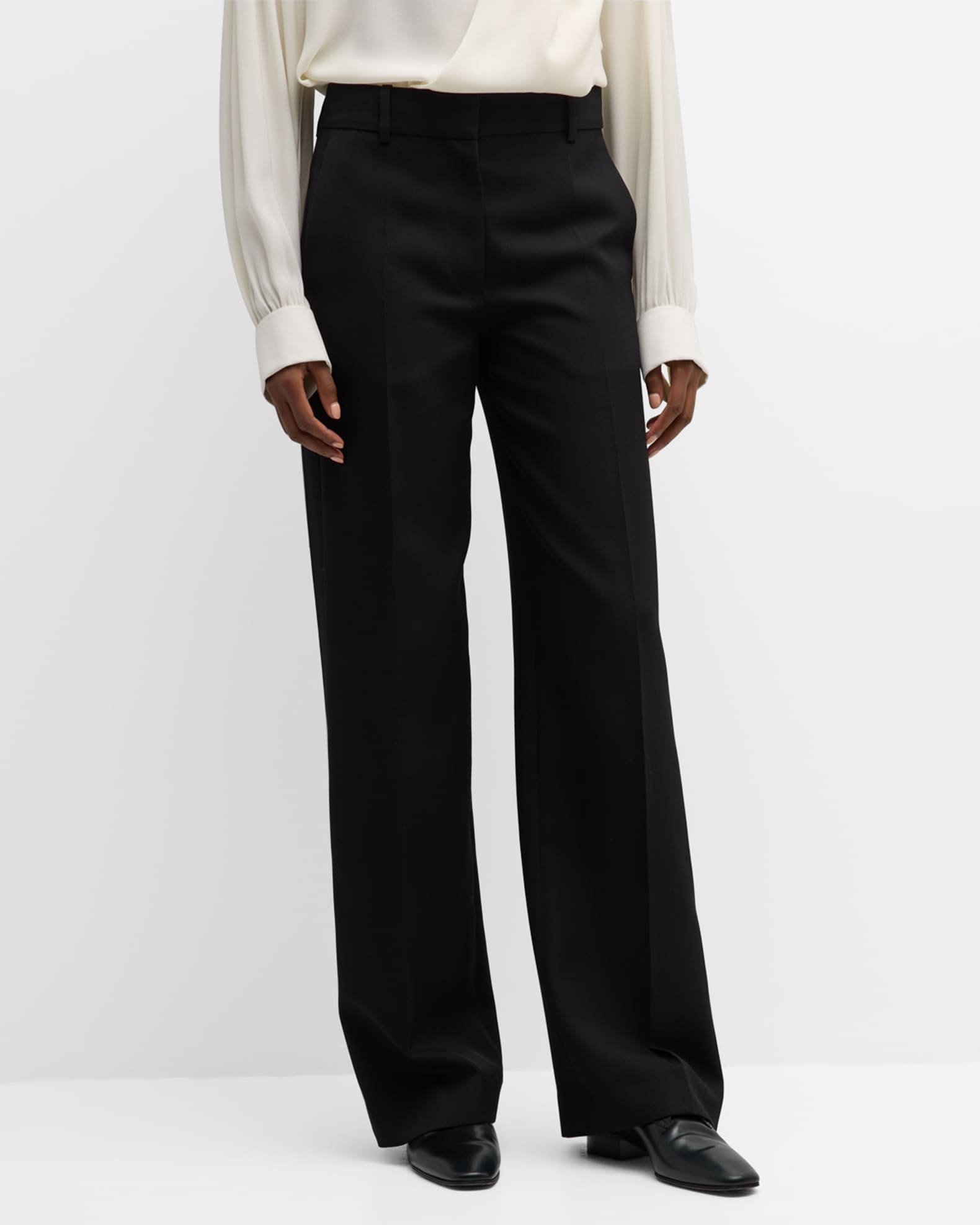 THE ROW Bremy Menswear-Inspired Wool Pants | Neiman Marcus