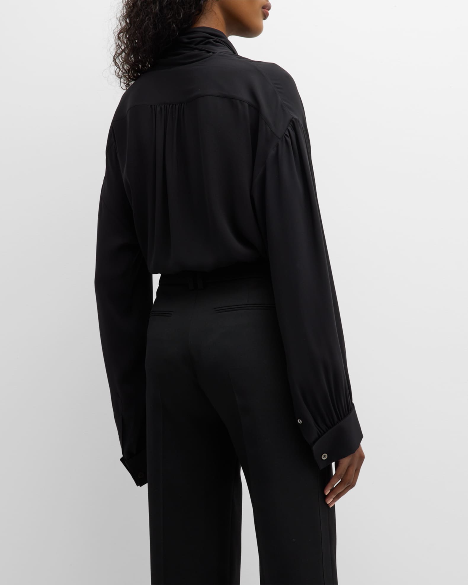 THE ROW Darnelle Silk Blouse with Neck Panel | Neiman Marcus