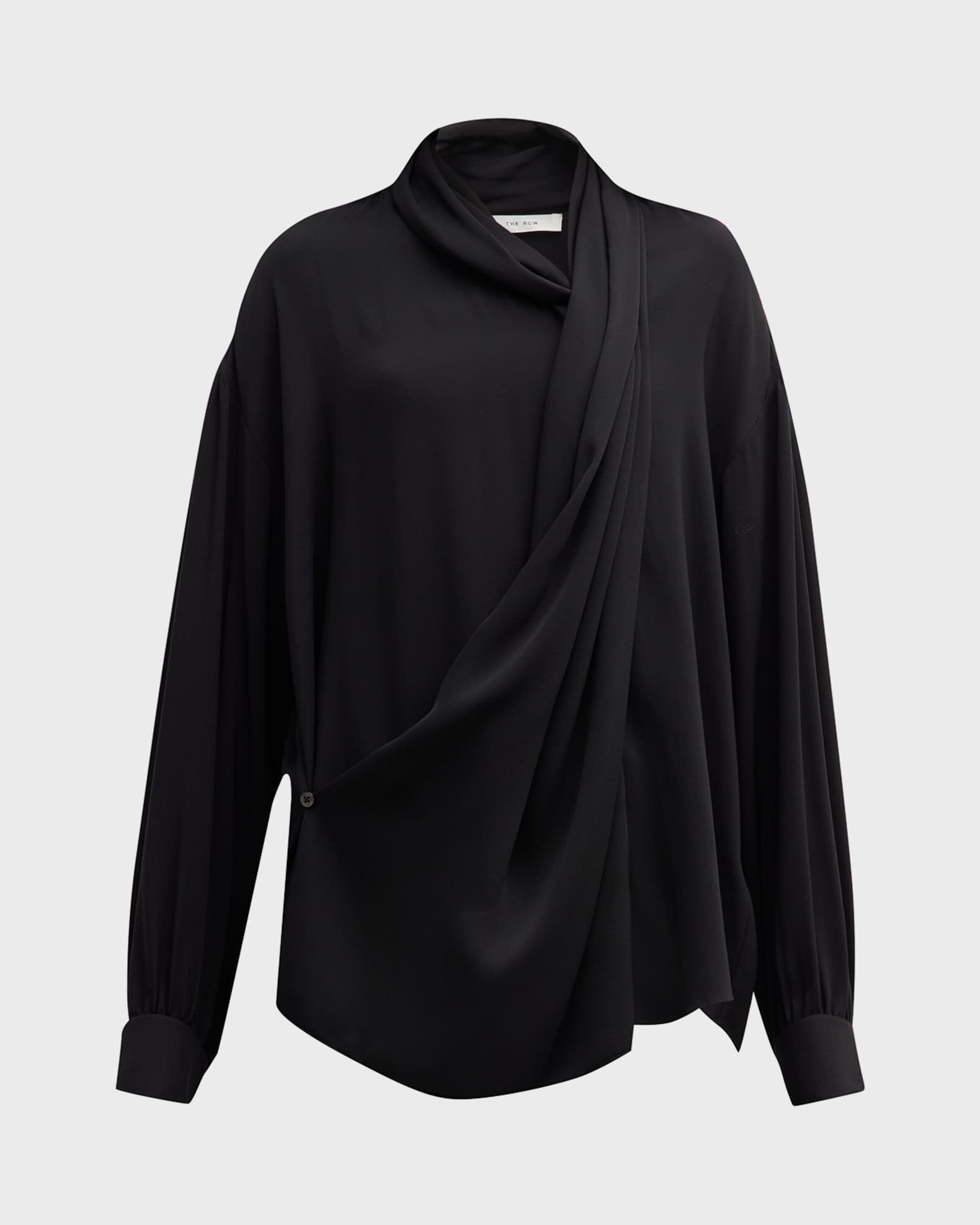 THE ROW Darnelle Silk Blouse with Neck Panel | Neiman Marcus