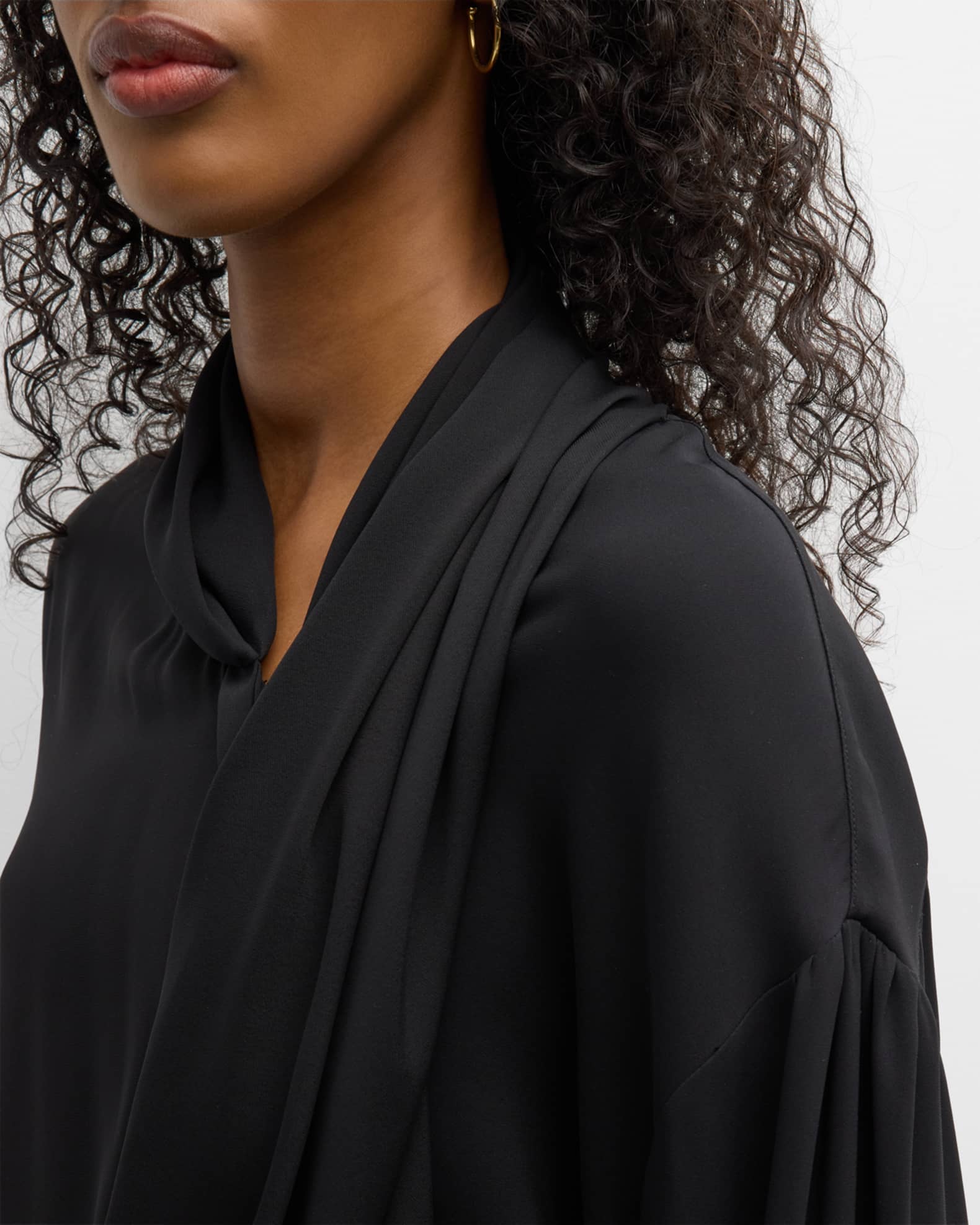 THE ROW Darnelle Silk Blouse with Neck Panel | Neiman Marcus