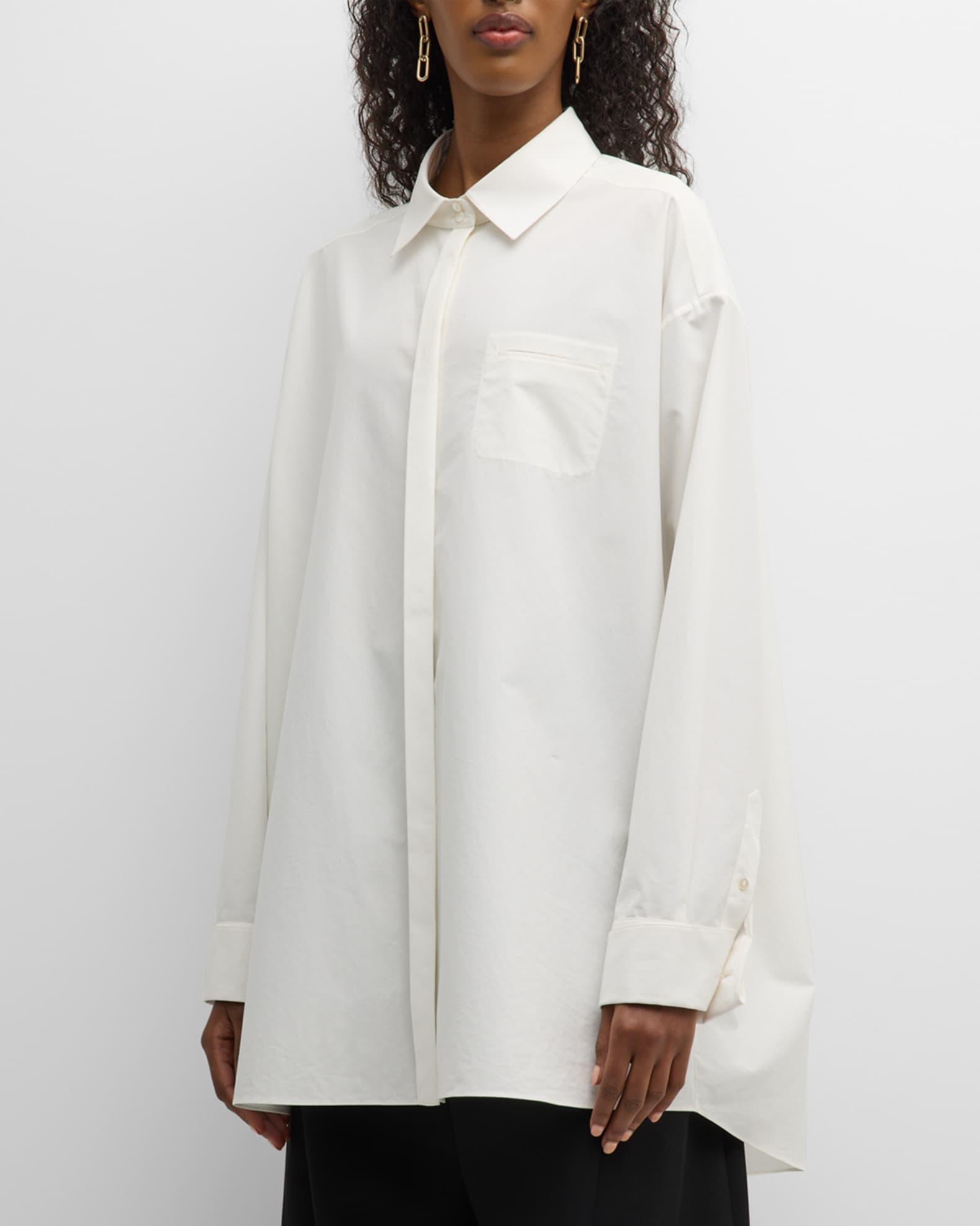 THE ROW Moon Oversized Collared Shirt | Neiman Marcus