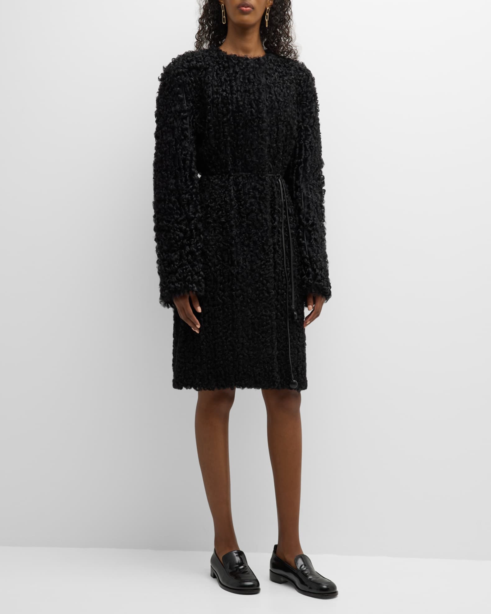 THE ROW Watson Curly Lamb Shearling Coat | Neiman Marcus