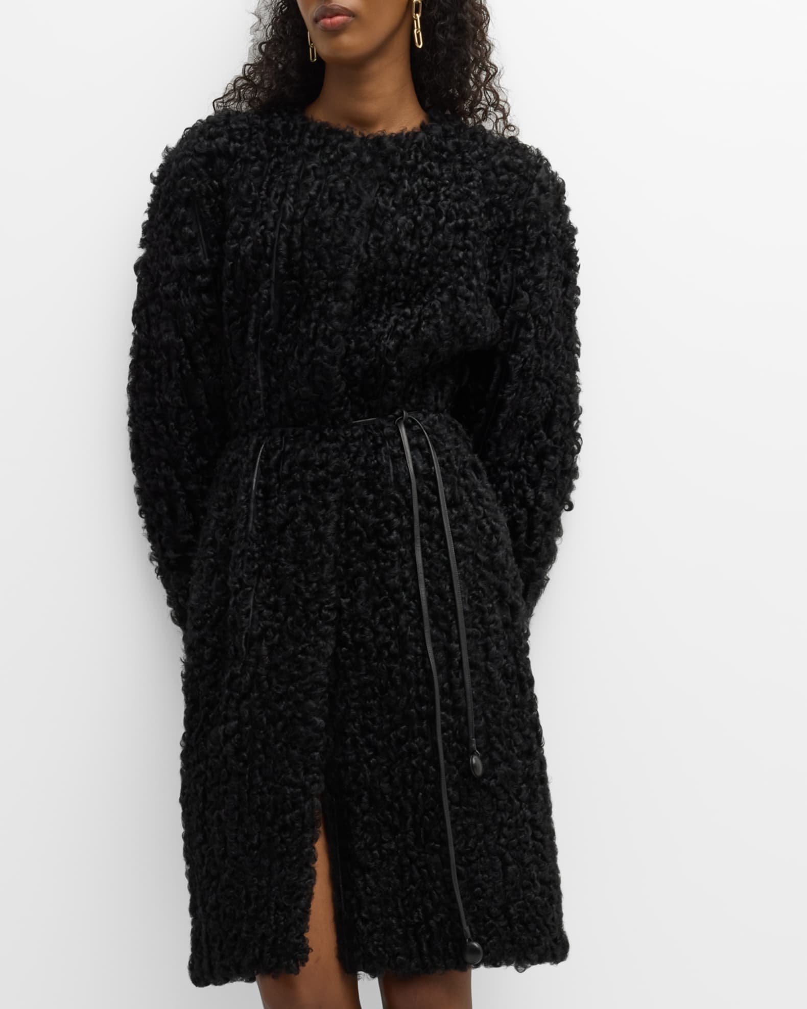 THE ROW Watson Curly Lamb Shearling Coat | Neiman Marcus