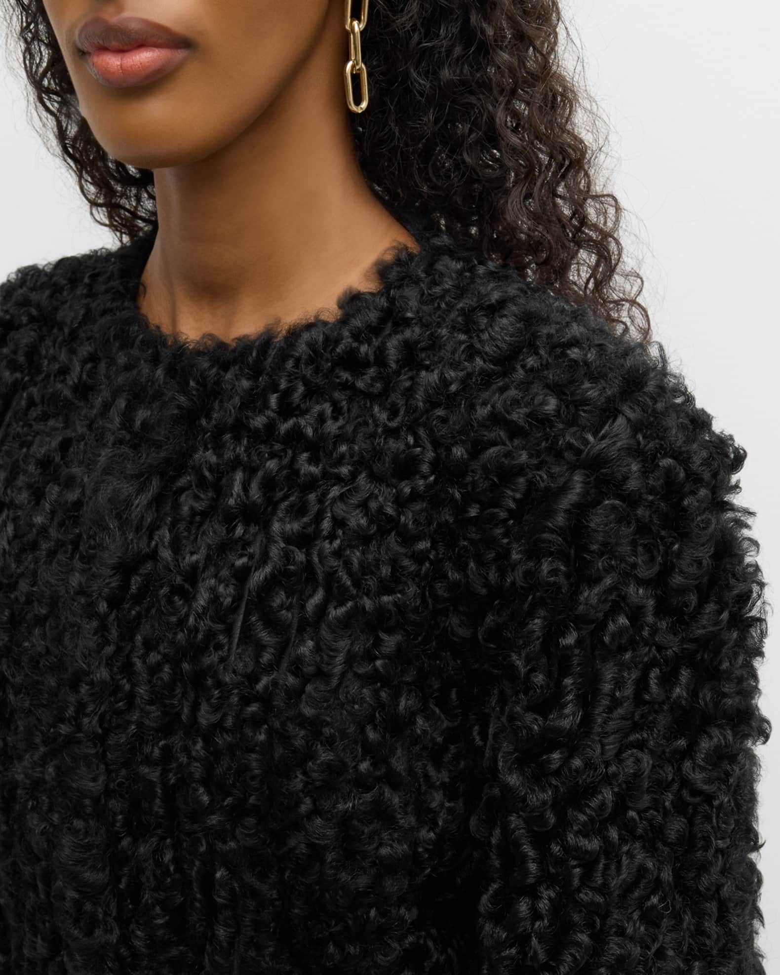 THE ROW Watson Curly Lamb Shearling Coat | Neiman Marcus