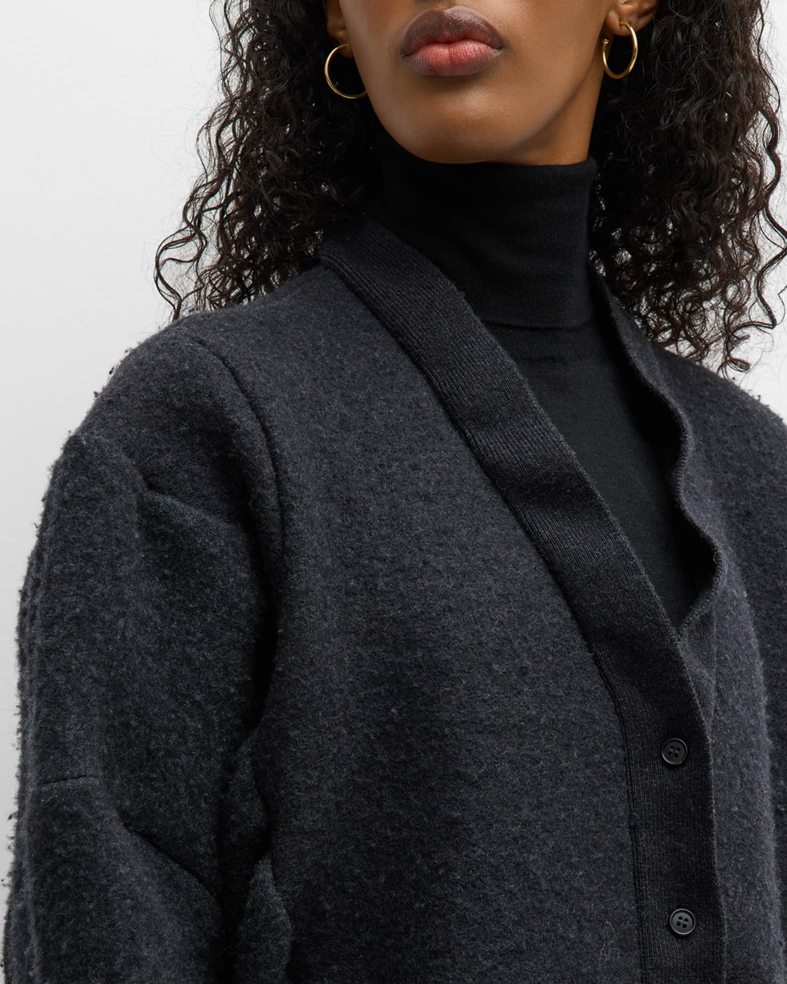 THE ROW Elsy Drop-Shoulder Wool Cardigan | Neiman Marcus
