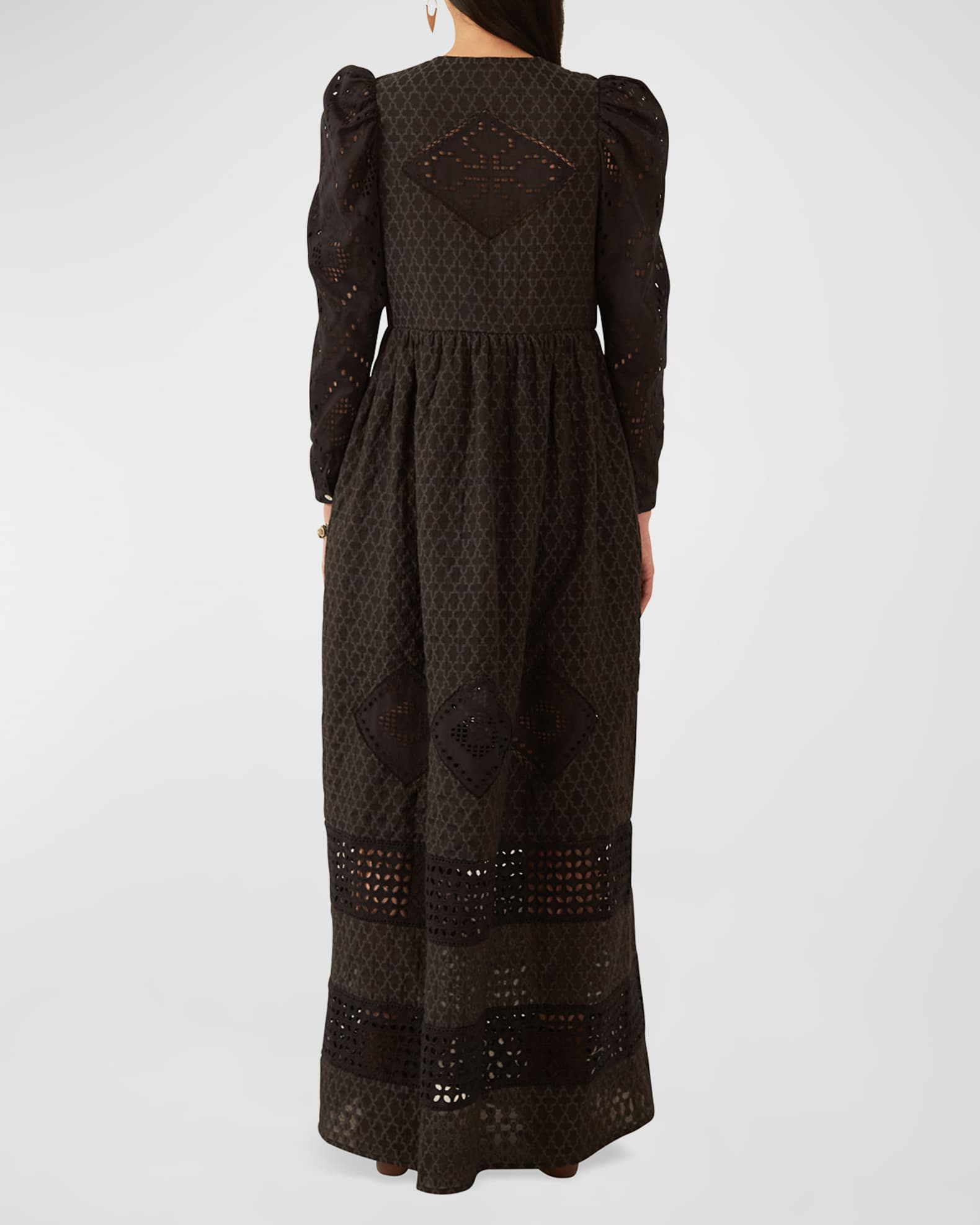 Alix of Bohemia Winifred Black Eyelet Maxi Dress | Neiman Marcus