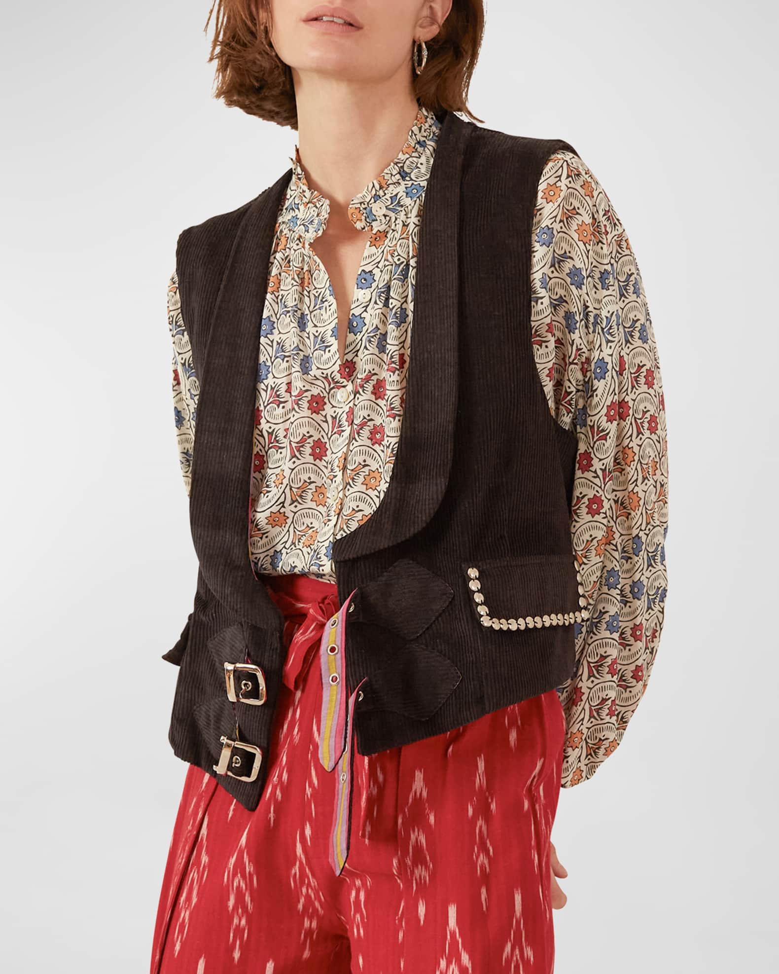 Alix of Bohemia Lucien Embellished Cotton Vest | Neiman Marcus