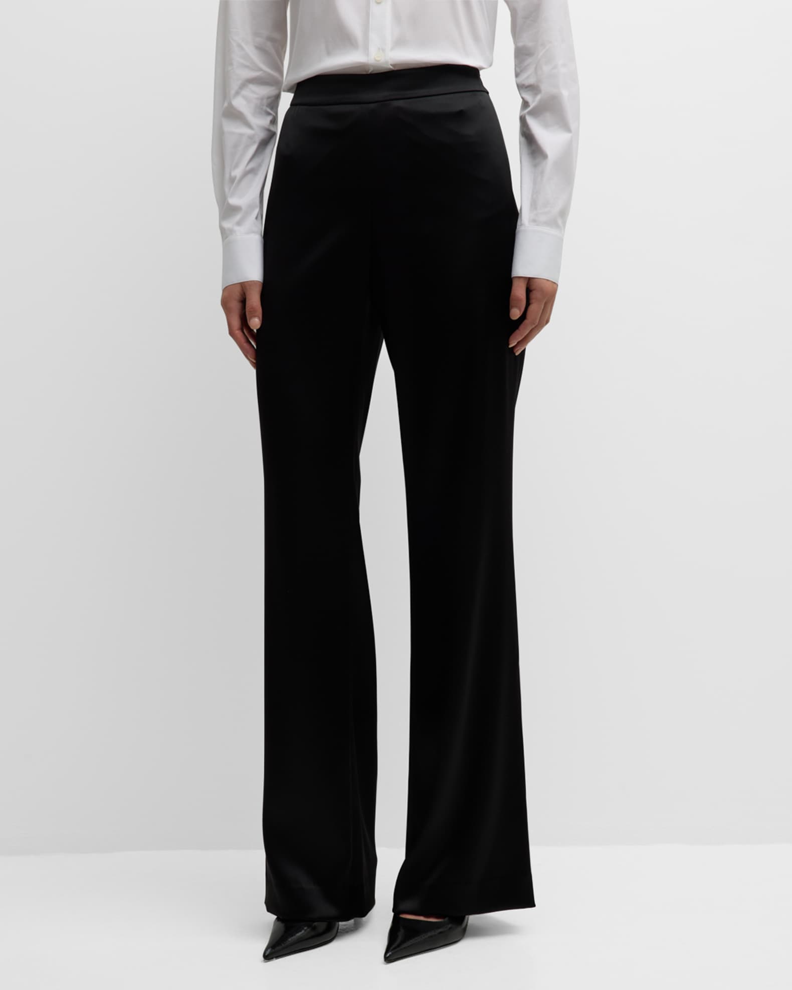Lafayette 148 New York Gates Mid-Rise Flare Pants | Neiman Marcus