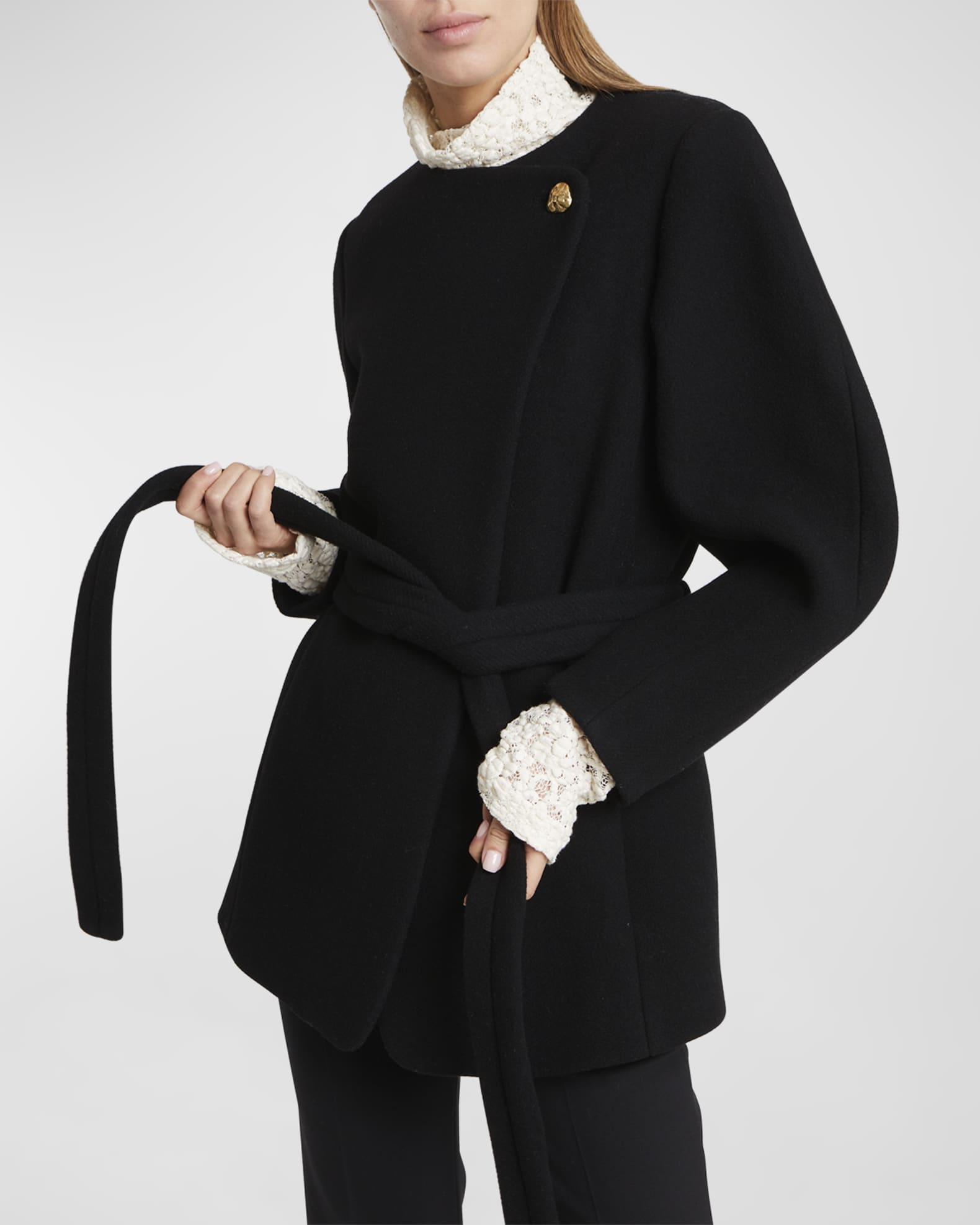 Chloe Iconic Soft Wool Belted Coat | Neiman Marcus