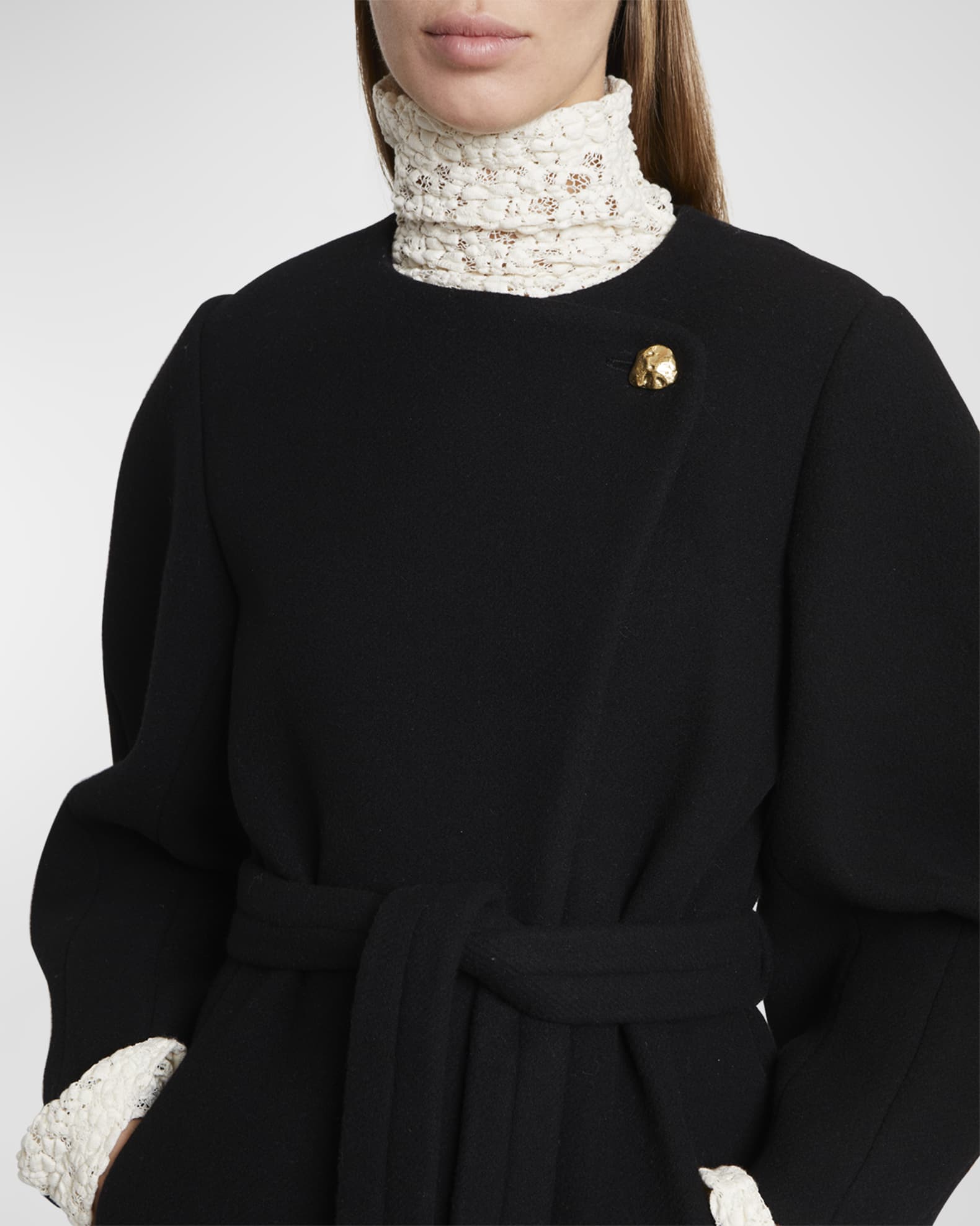 Chloe Iconic Soft Wool Belted Coat | Neiman Marcus