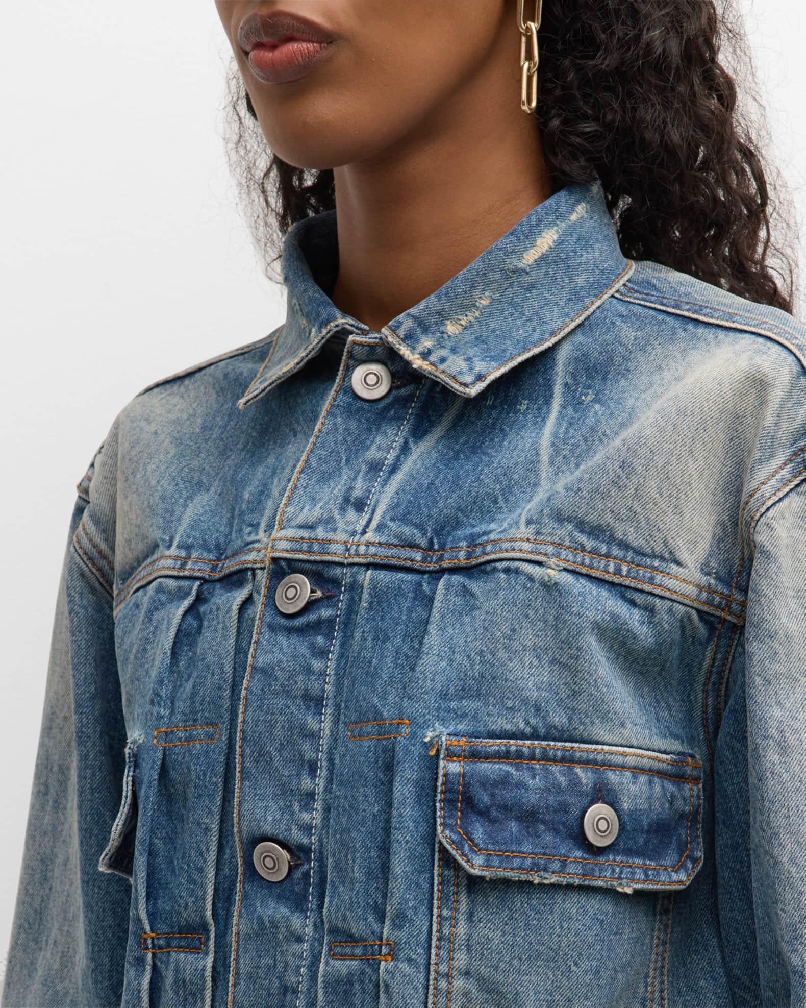 Maison Margiela Distressed Denim Jacket | Neiman Marcus