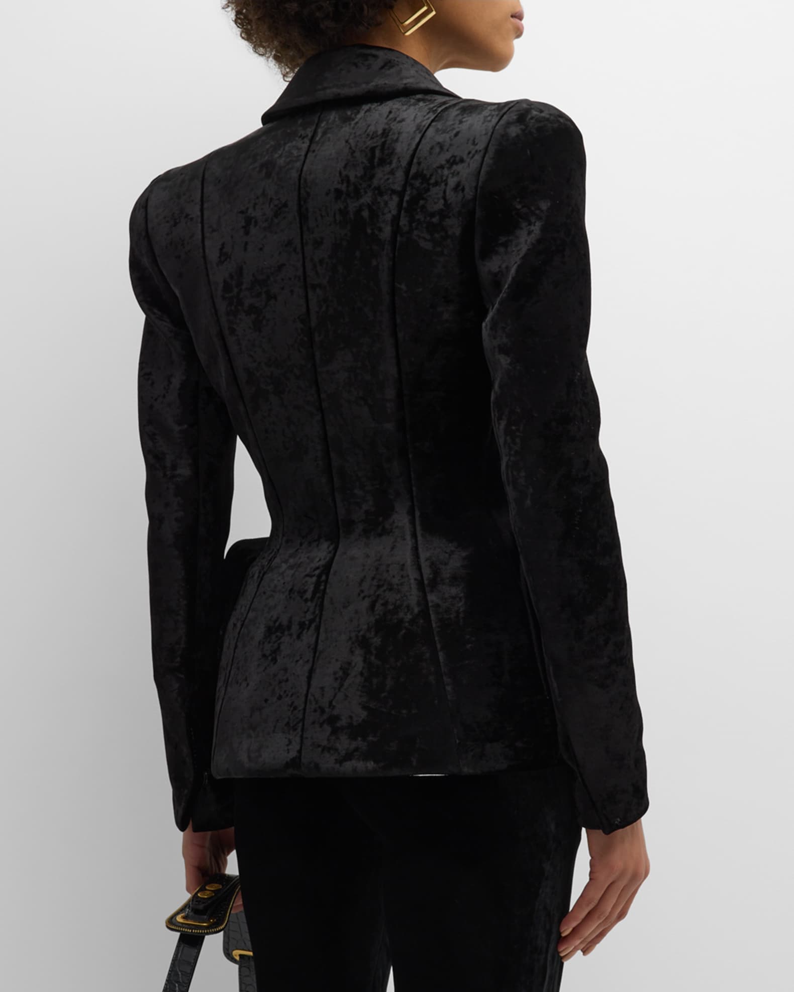 Balmain Structured Velvet Blazer Jacket | Neiman Marcus