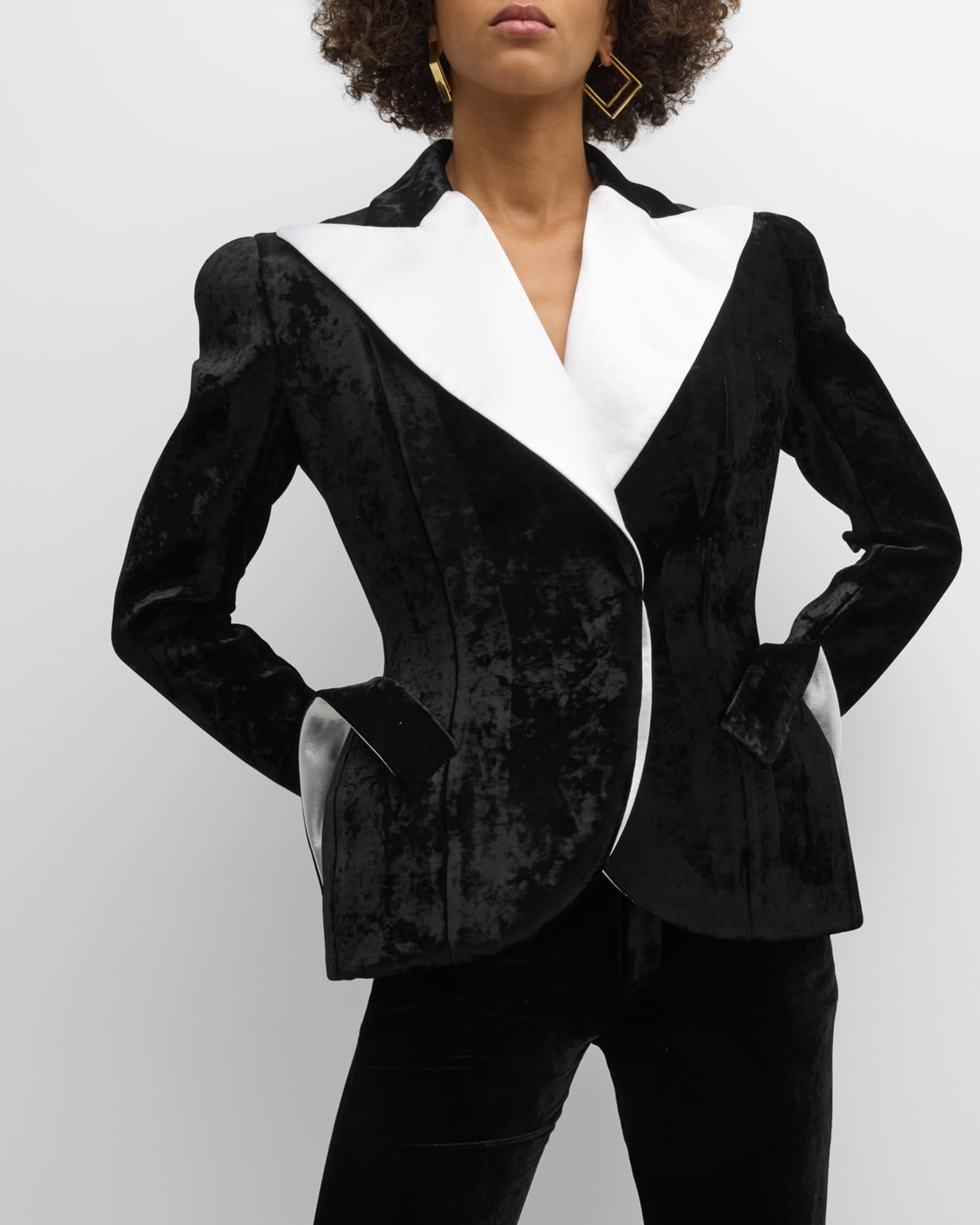 Balmain Structured Velvet Blazer Jacket | Neiman Marcus