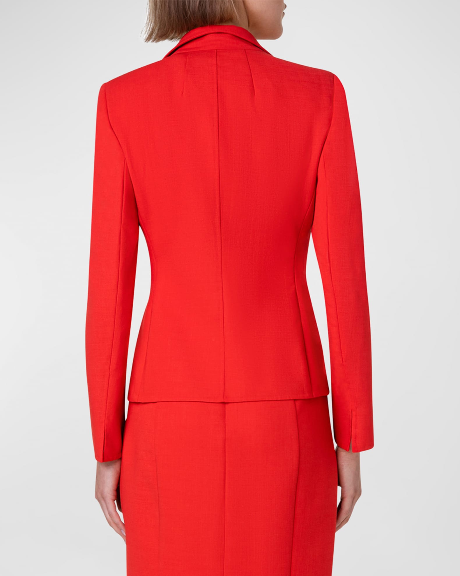 Akris Slits-Hem Single-Breasted Wool Double-Face Jacket | Neiman Marcus