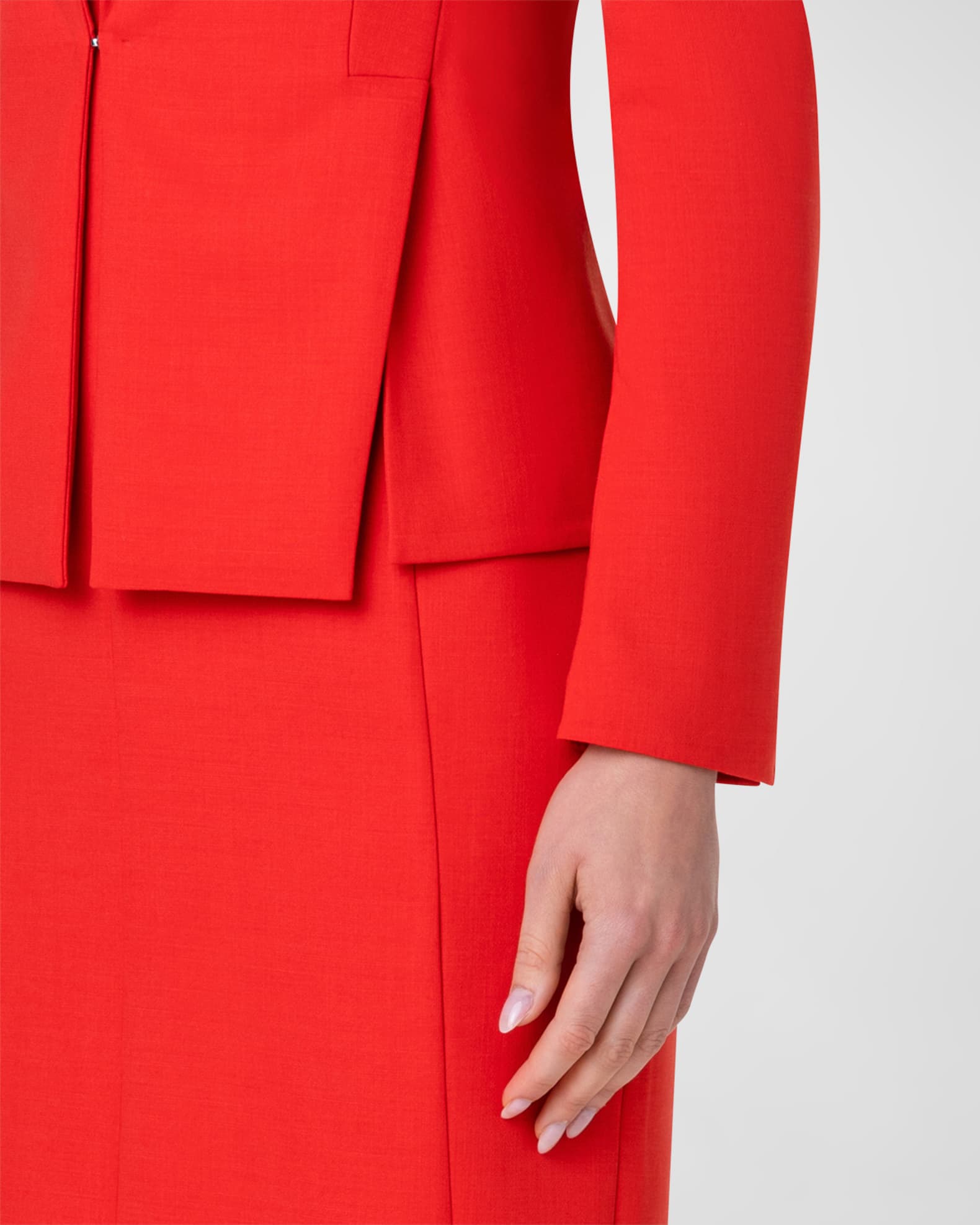 Akris Slits-Hem Single-Breasted Wool Double-Face Jacket | Neiman Marcus