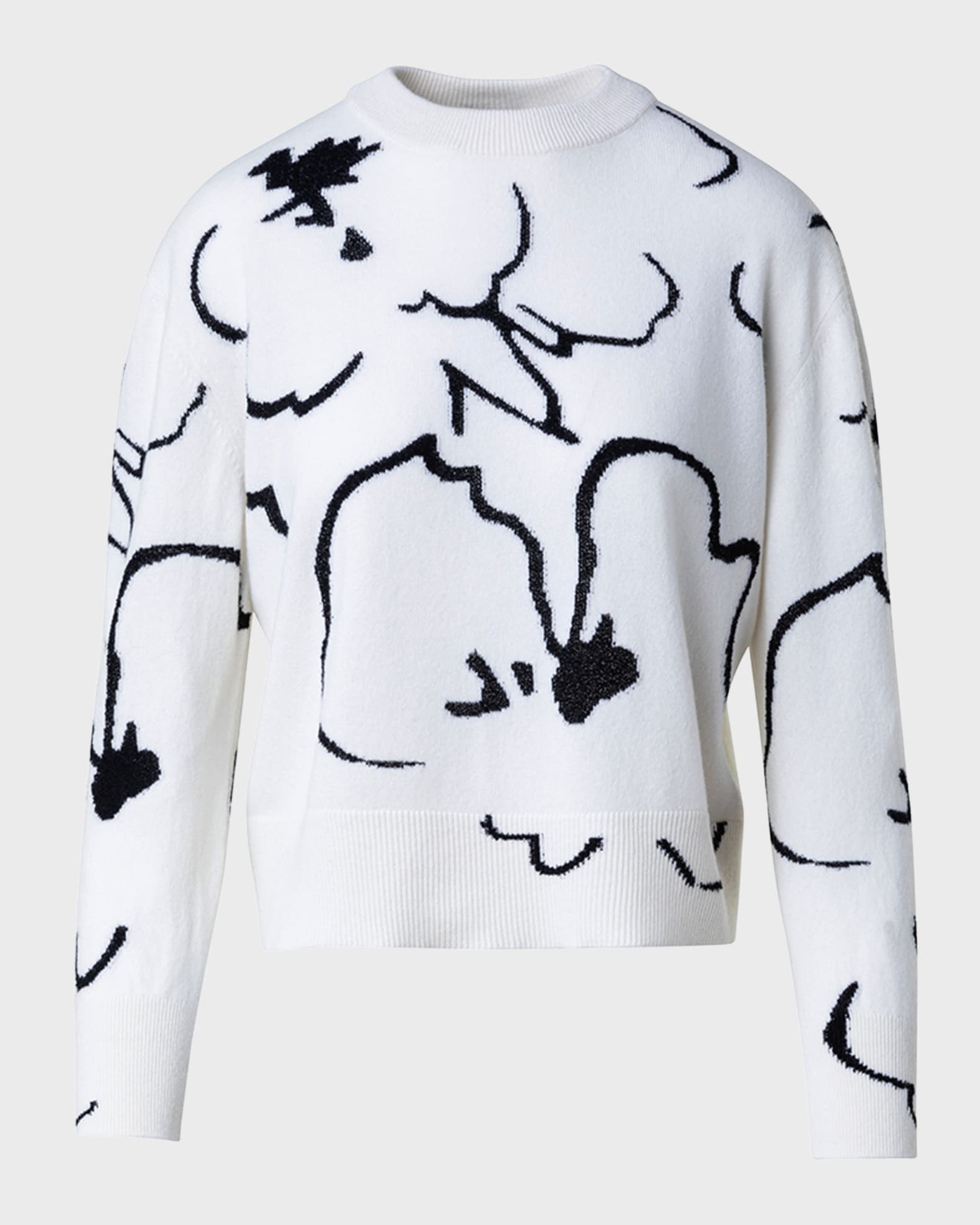 Akris Sketched Abraham Flower Intarsia Cashmere Sweater | Neiman Marcus