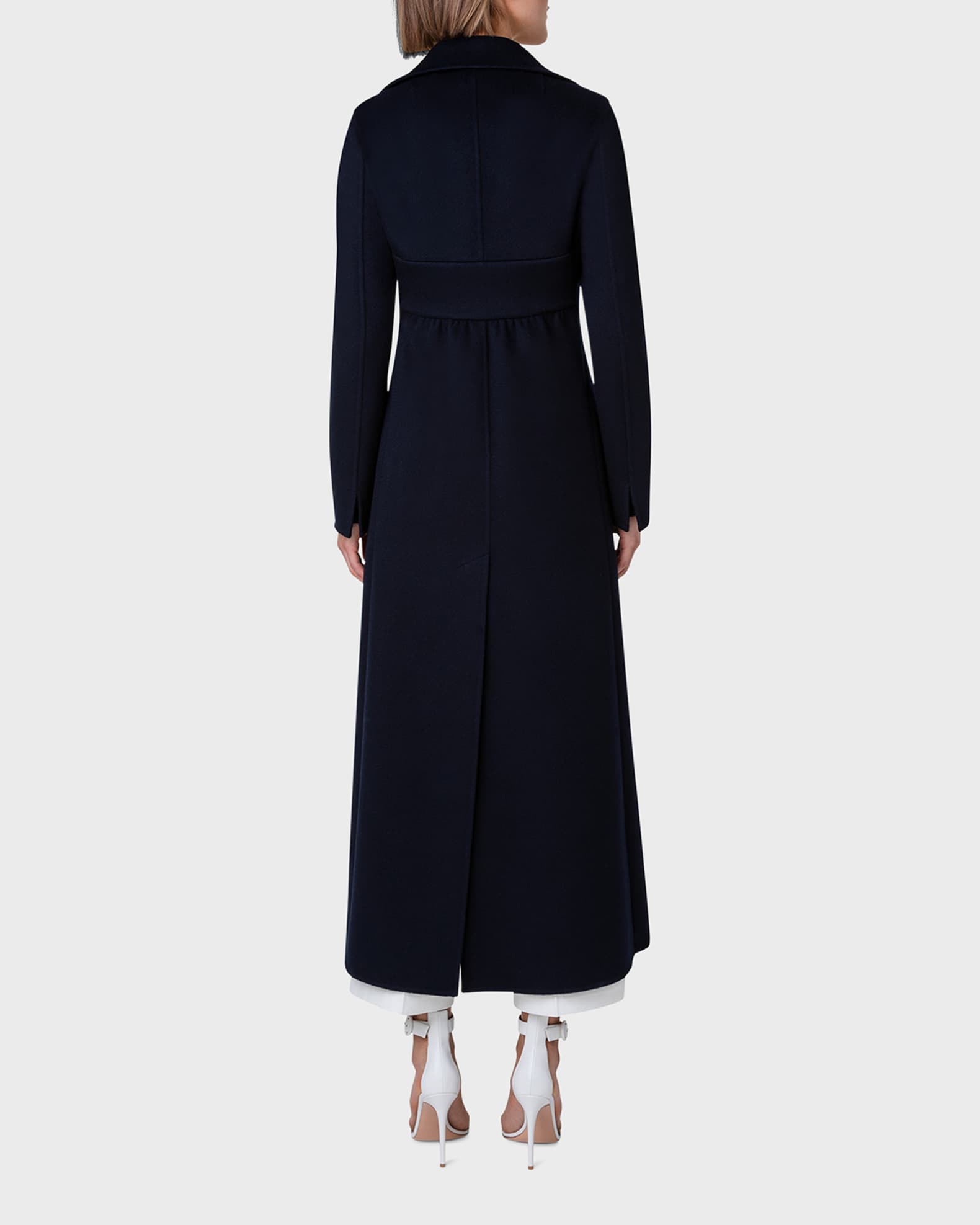Akris Cashmere Double-Face Single-Breasted Long Coat | Neiman Marcus