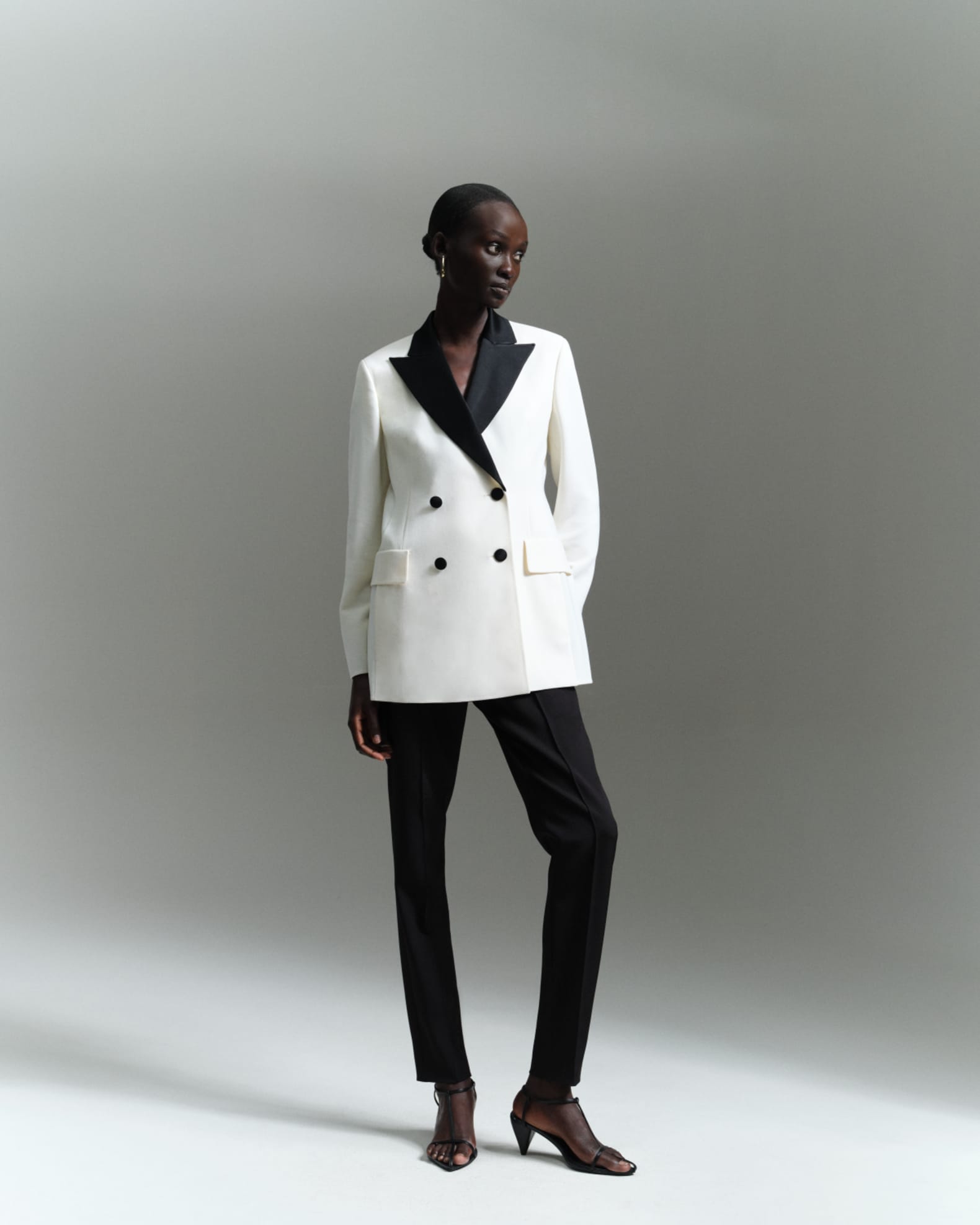 Akris Double-Face Wool Tuxedo Jacket with Contrast Satin Lapel | Neiman Marcus
