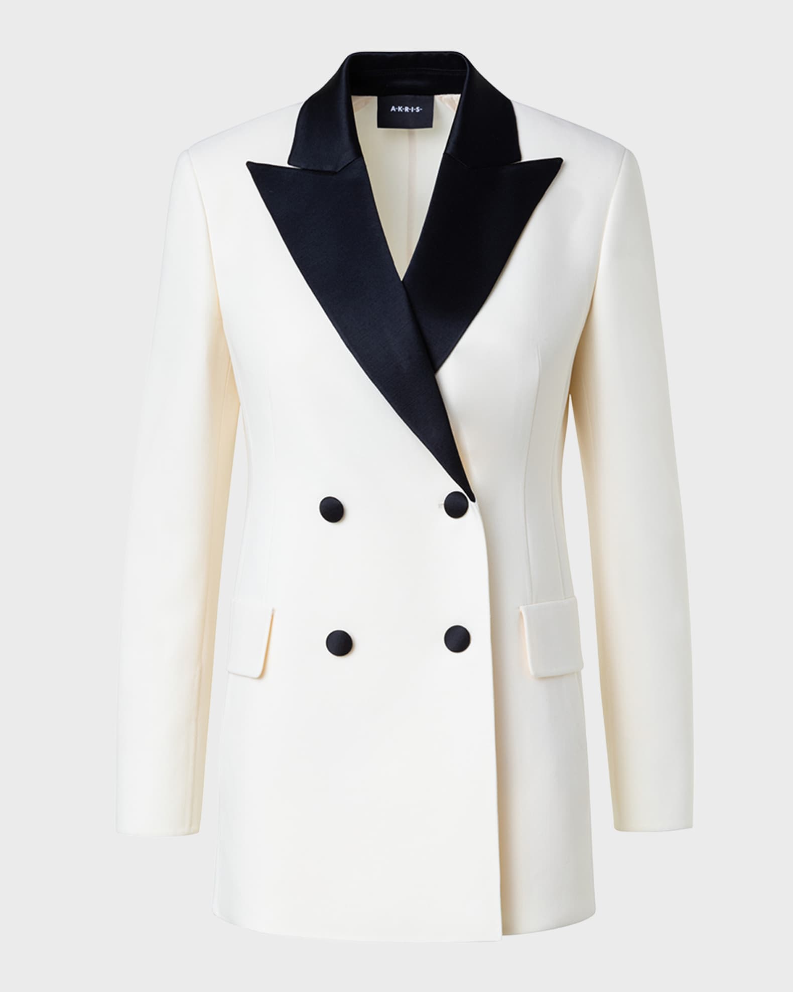Akris Double-Face Wool Tuxedo Jacket with Contrast Satin Lapel | Neiman Marcus