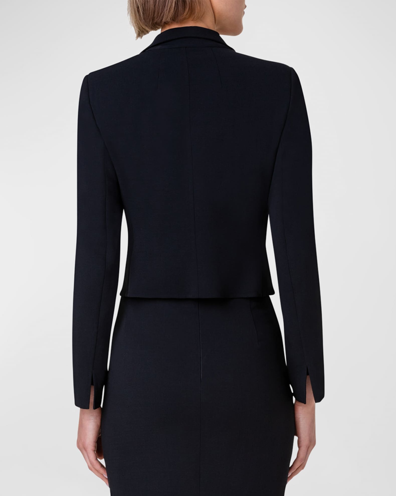 Akris Single-Breasted Slits-Hem Wool Double-Face Crop Jacket | Neiman ...