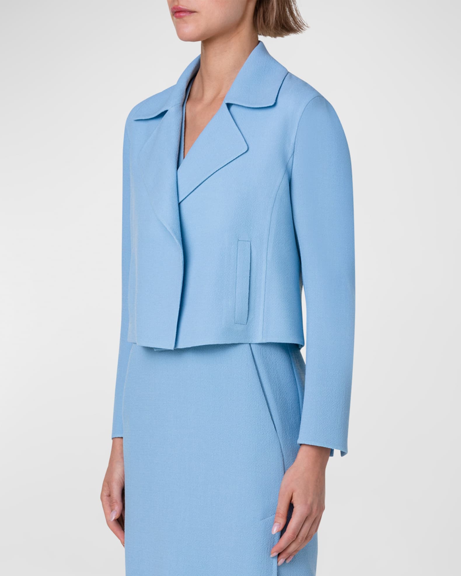 Akris Crepe Wool Short Jacket | Neiman Marcus