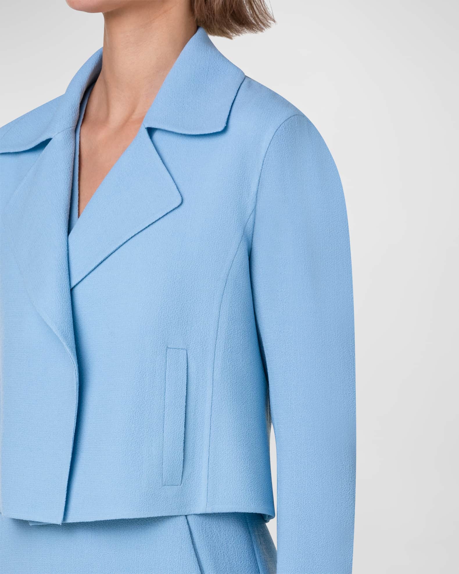 Akris Crepe Wool Short Jacket | Neiman Marcus