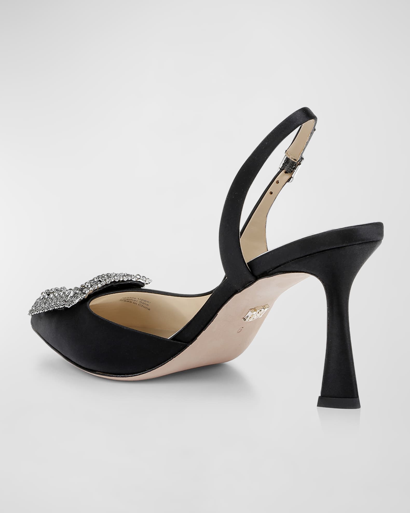 Badgley Mischka Enida Satin Buckle Slingback Pumps | Neiman Marcus