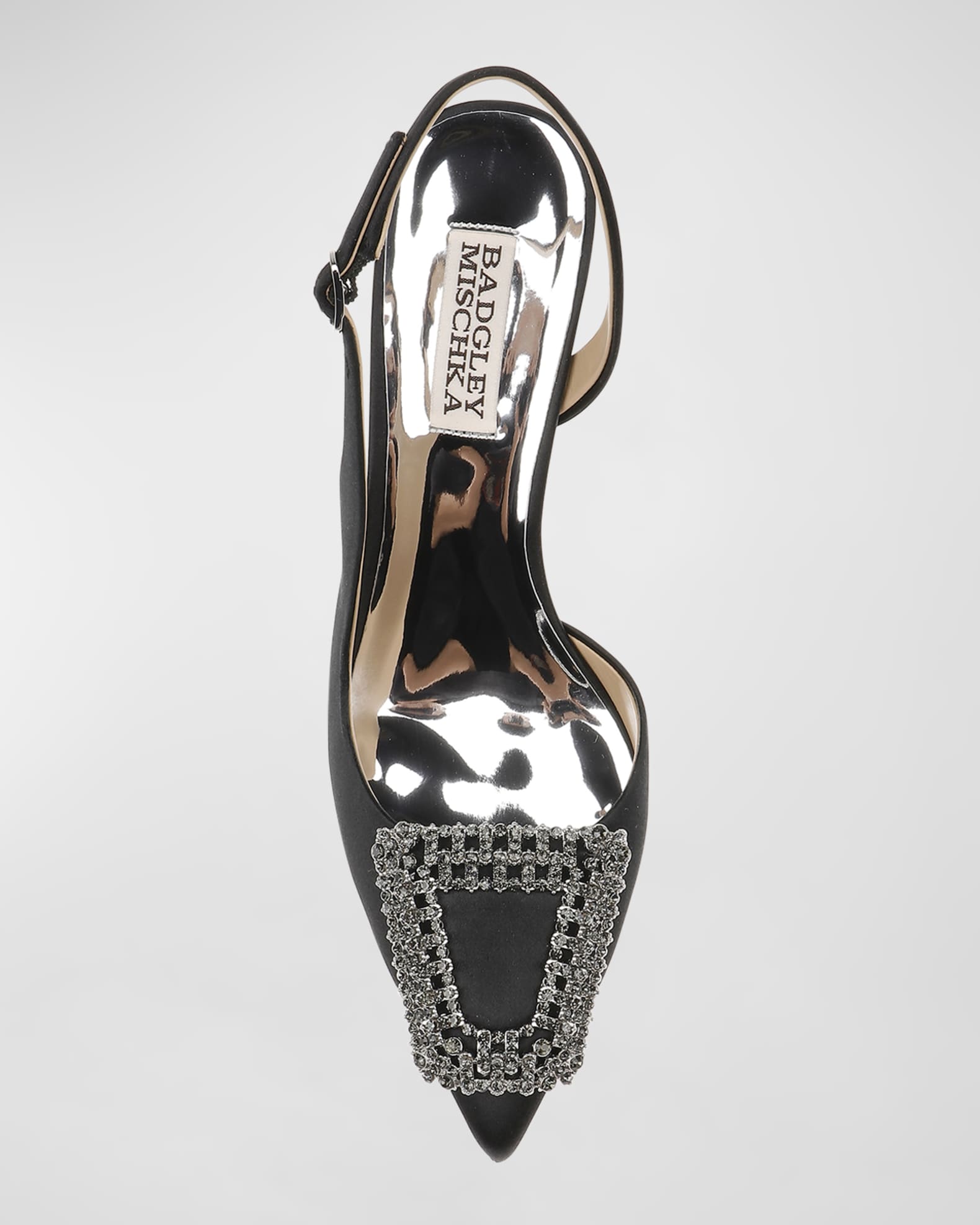 Badgley Mischka Enida Satin Buckle Slingback Pumps | Neiman Marcus
