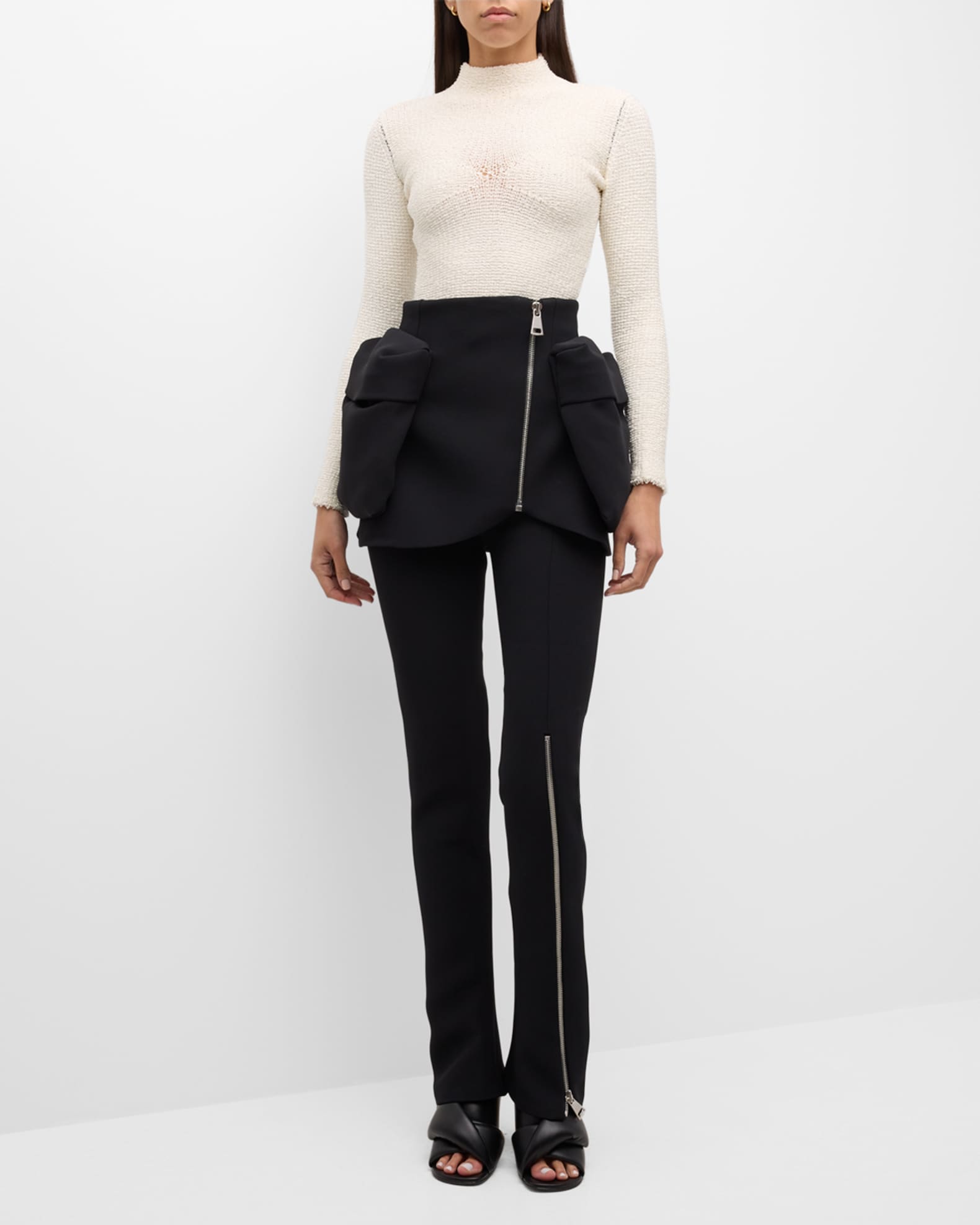 A.W.A.K.E. MODE Exposed Zip Basque Pants with Oversized Pockets ...