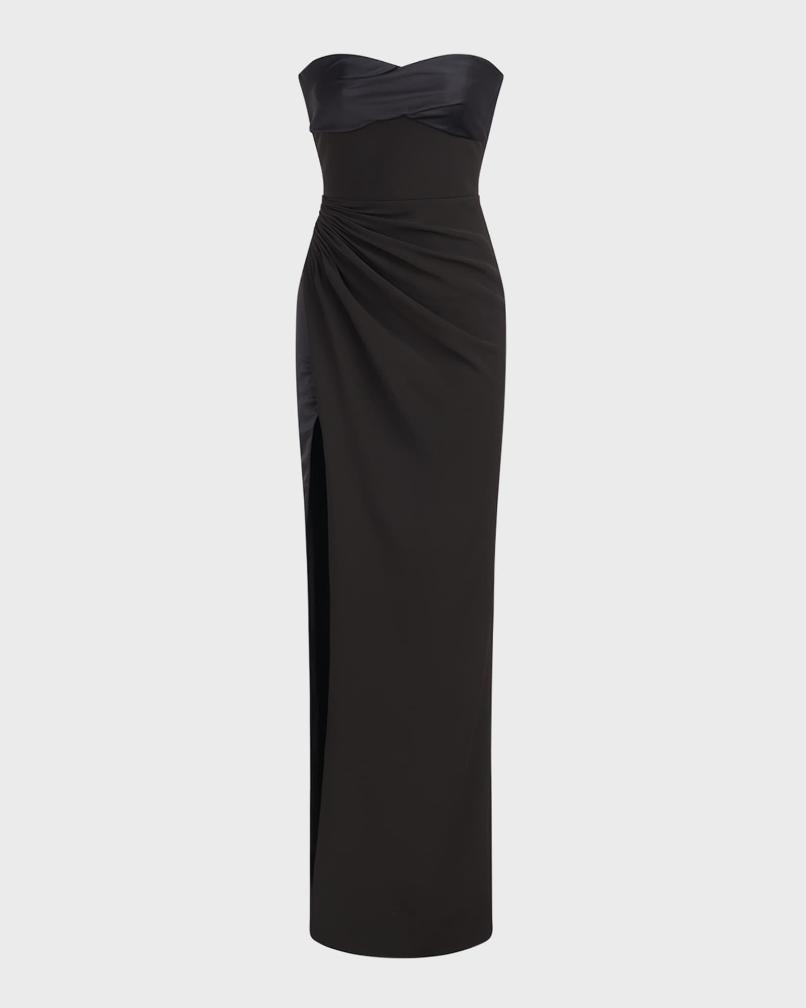 Halston Esther Strapless Crepe & Satin Column Gown | Neiman Marcus