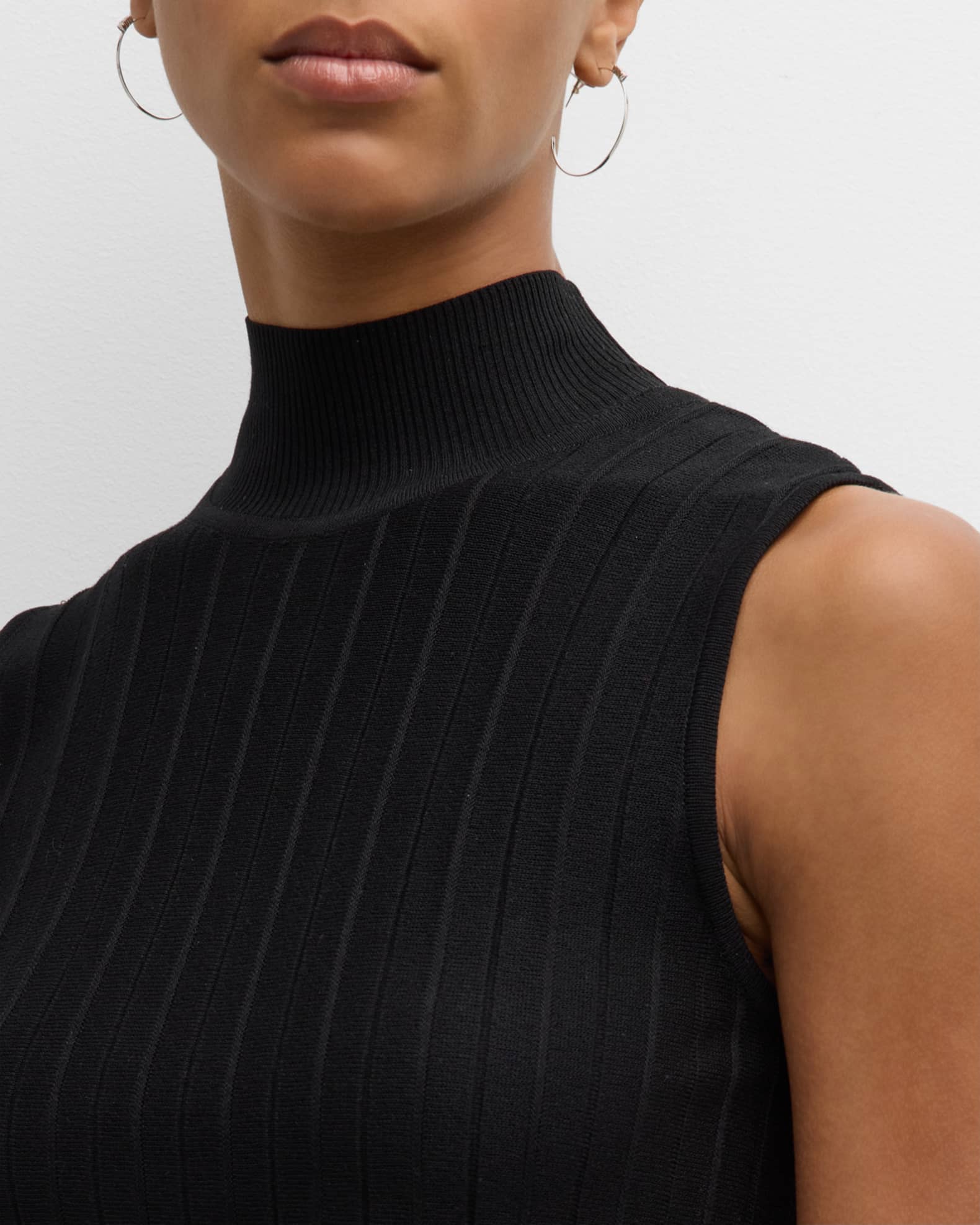 Misook Mock-Neck Ribbed Knit Tank | Neiman Marcus