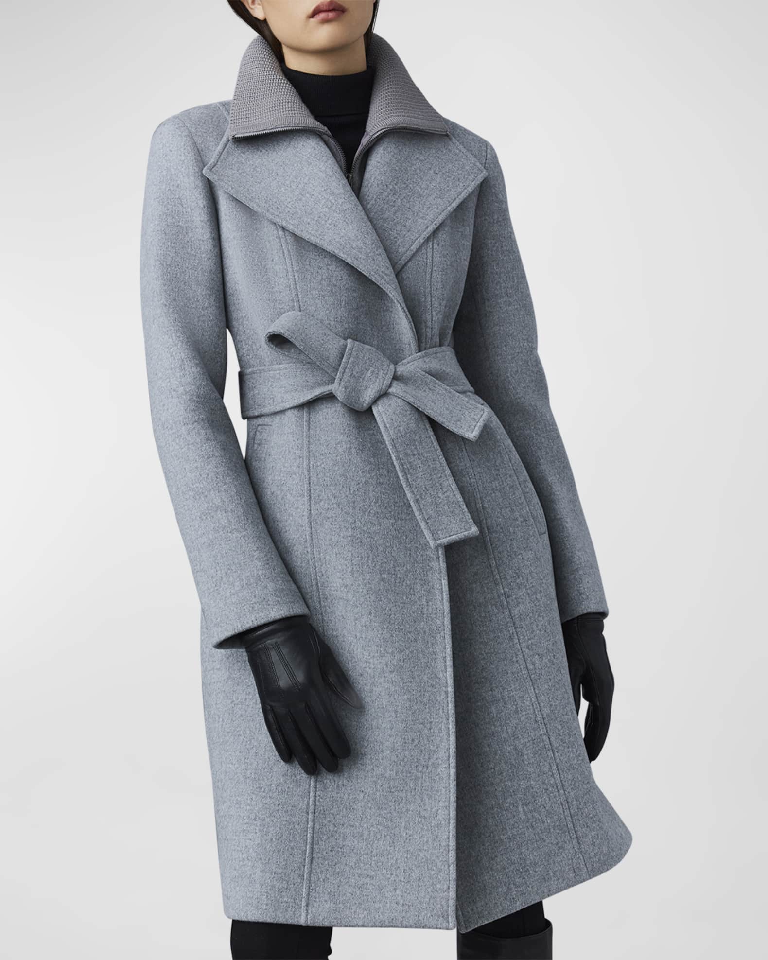 Mackage Norita Double-Face Belted Wool Coat | Neiman Marcus