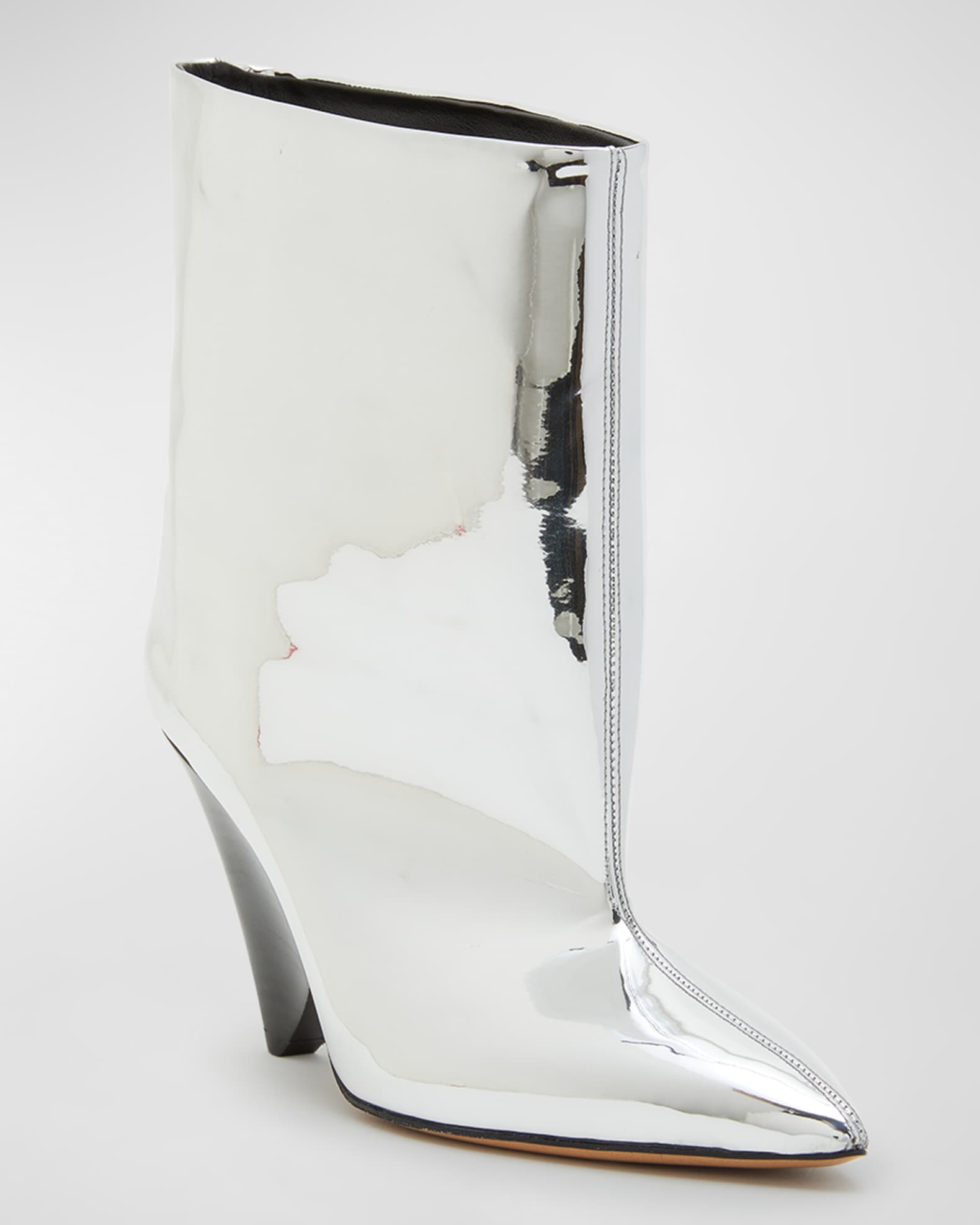 Isabel Marant Miyako Metallic Ankle Booties | Neiman Marcus