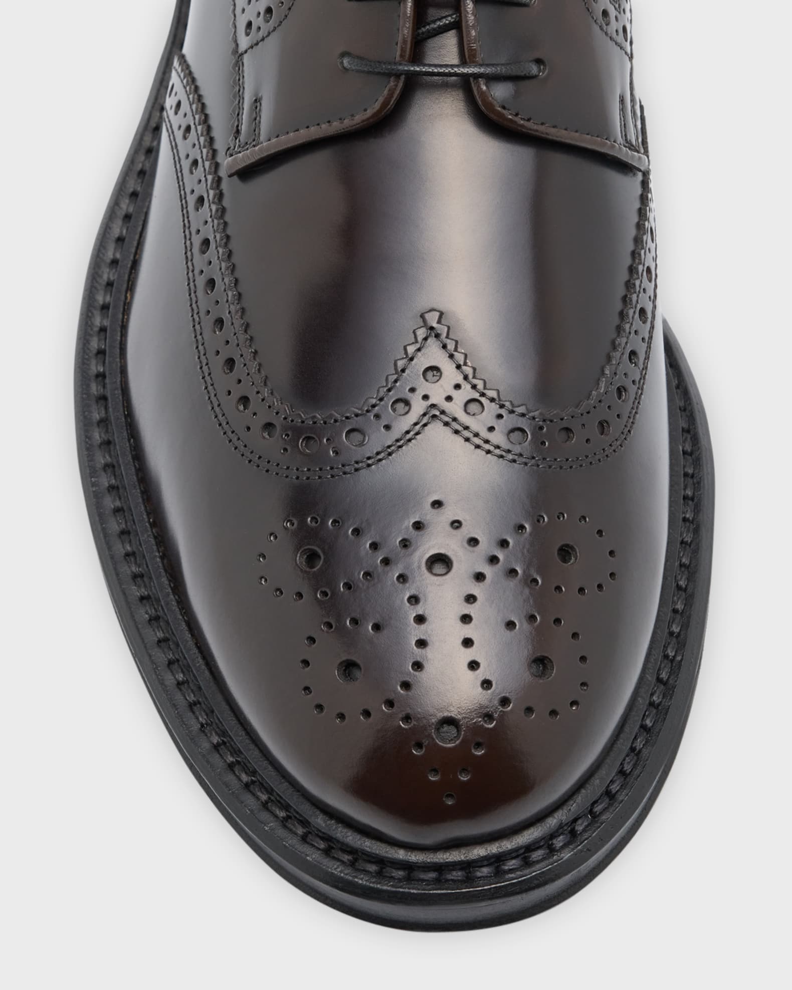 Kiton Men's Wingtip Brogue Leather Derby Shoes | Neiman Marcus