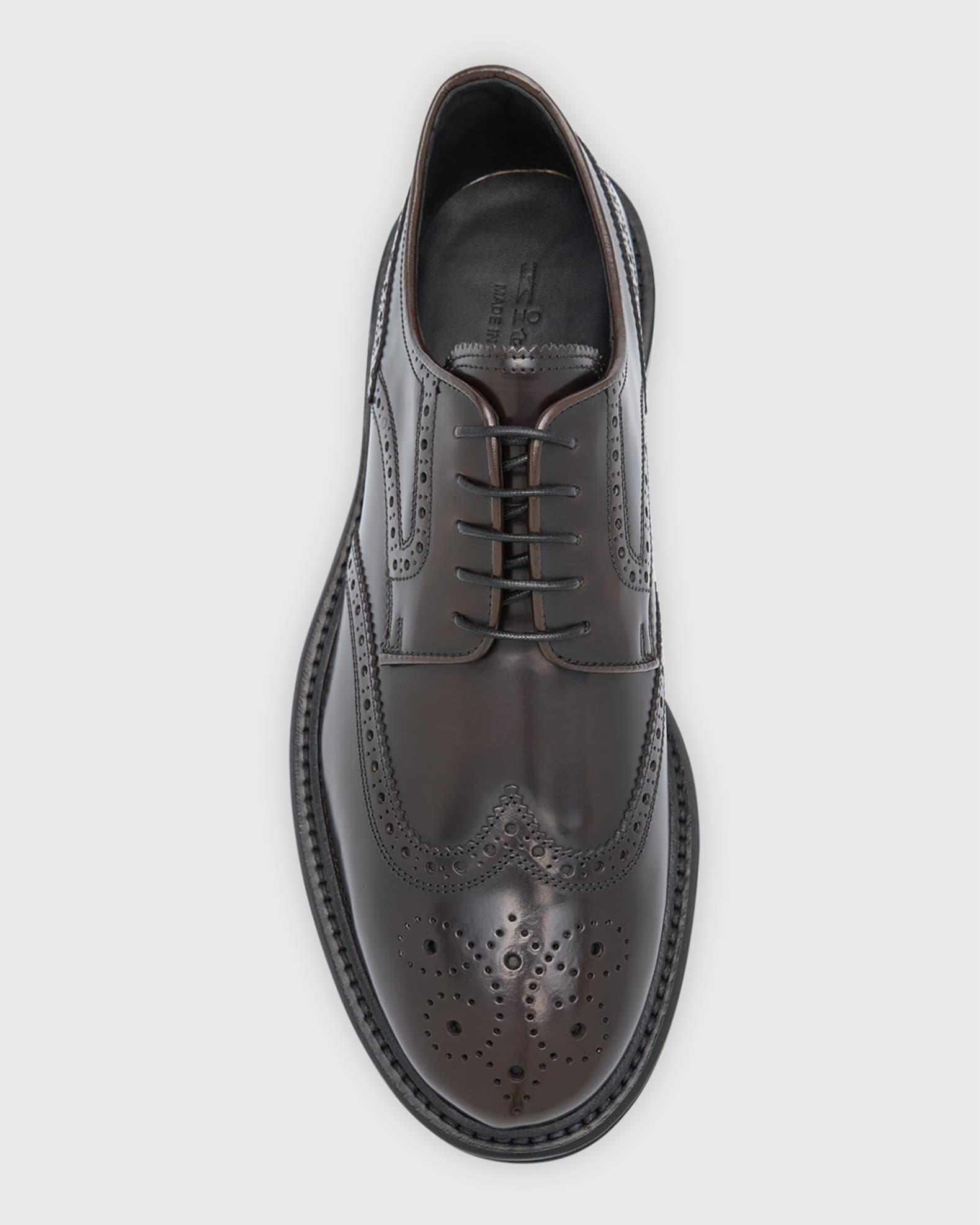 Kiton Men's Wingtip Brogue Leather Derby Shoes | Neiman Marcus