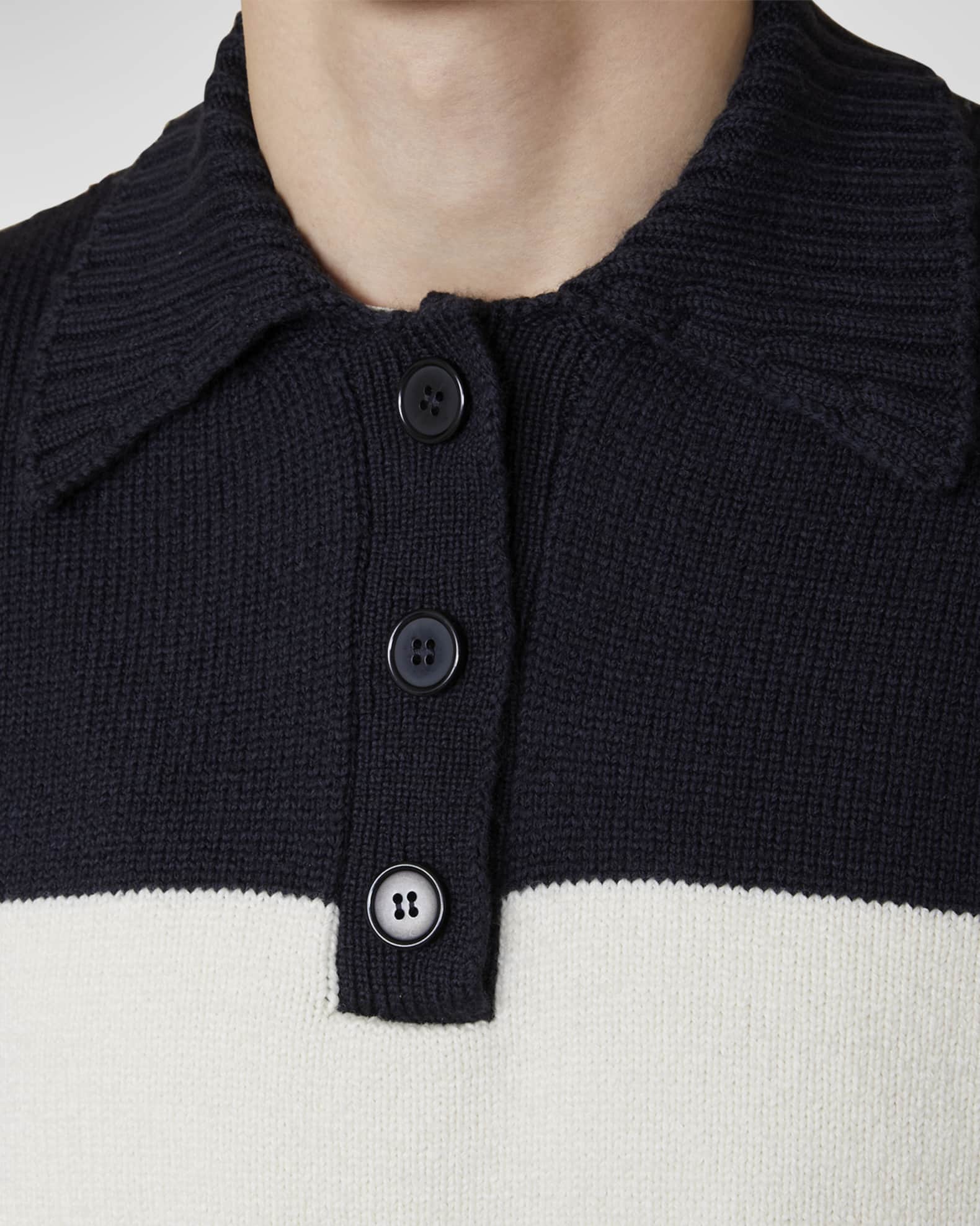 Officine Generale Men's Marley Stripe Knit Polo | Neiman Marcus