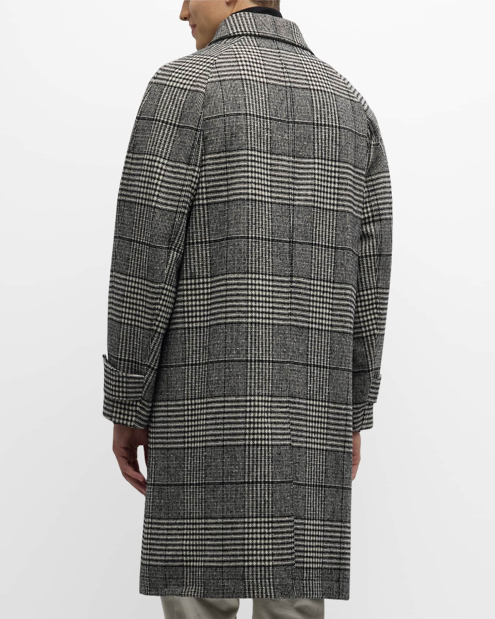 Officine Generale Men's Hudson Prince of Wales Check Coat | Neiman Marcus