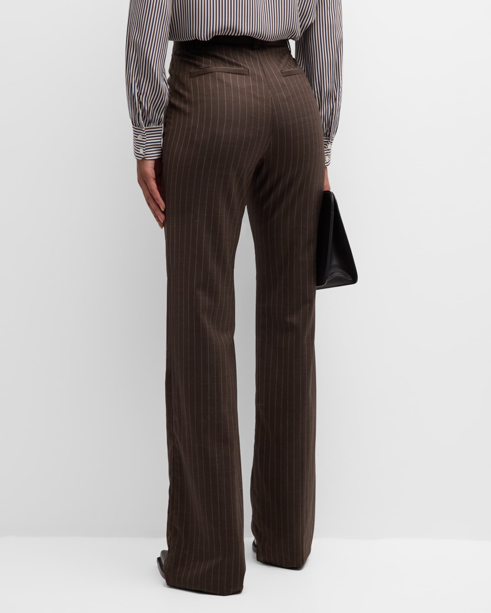 Nili Lotan Corette Pinstripe Stretch-Wool Pants | Neiman Marcus