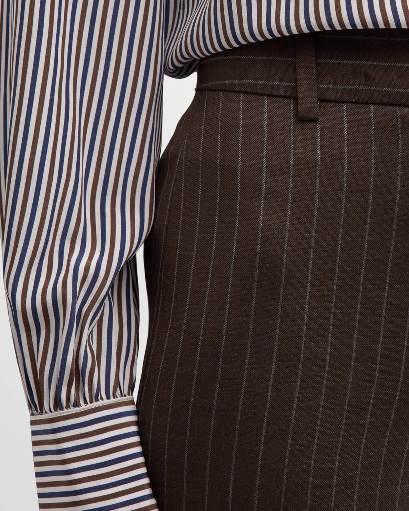 Nili Lotan Corette Pinstripe Stretch-Wool Pants | Neiman Marcus