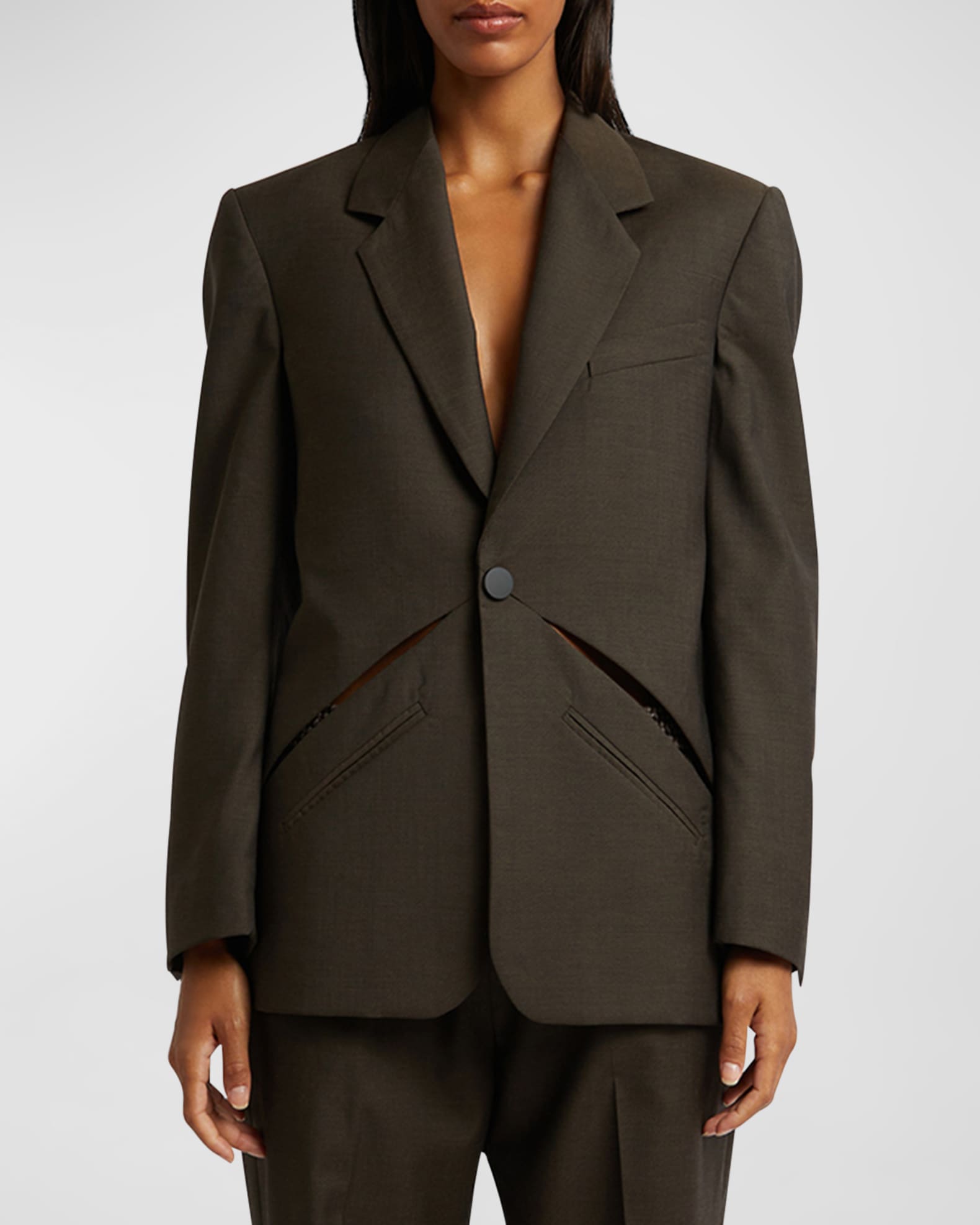 Christopher Esber Triquetra Slash Cutout Single-Breasted Blazer ...