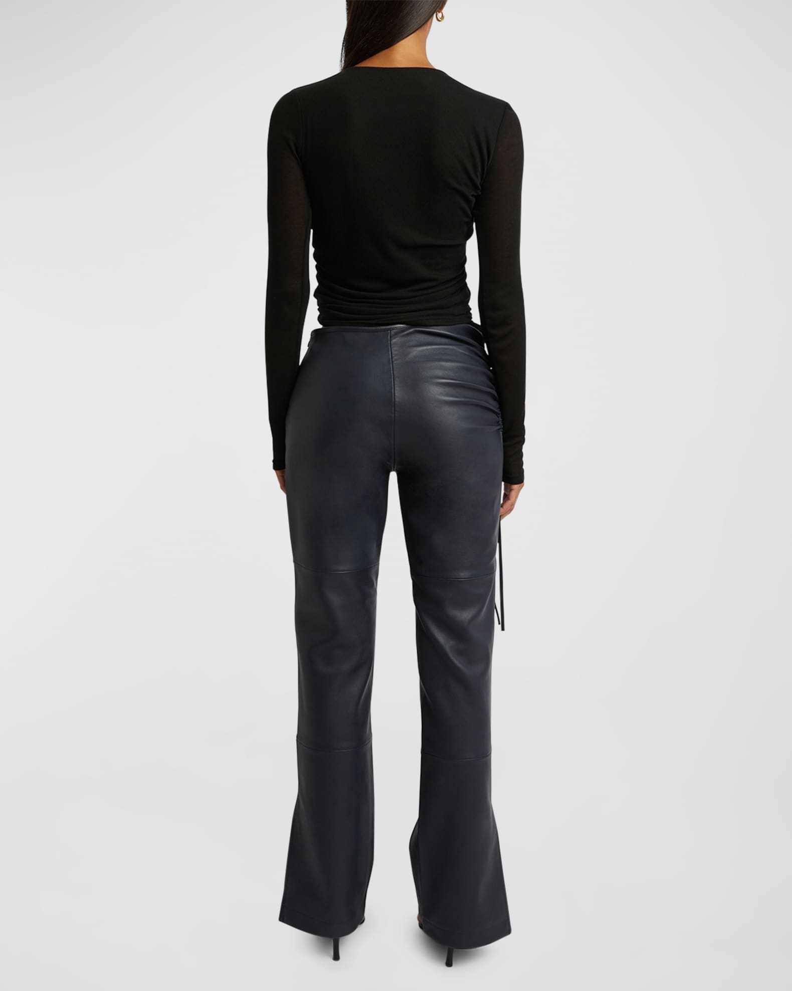 Christopher Esber Bertoia Ruched Leather Pants | Neiman Marcus