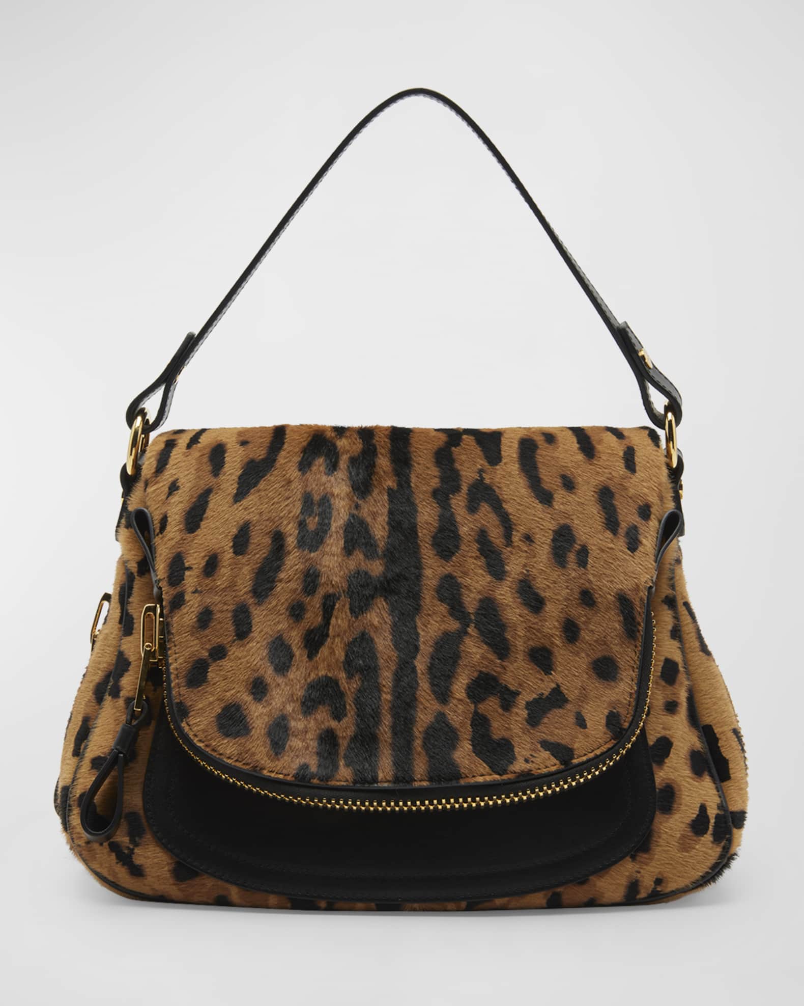 TOM FORD Jennifer Medium Double Strap Bag in Leopard Haircalf | Neiman ...