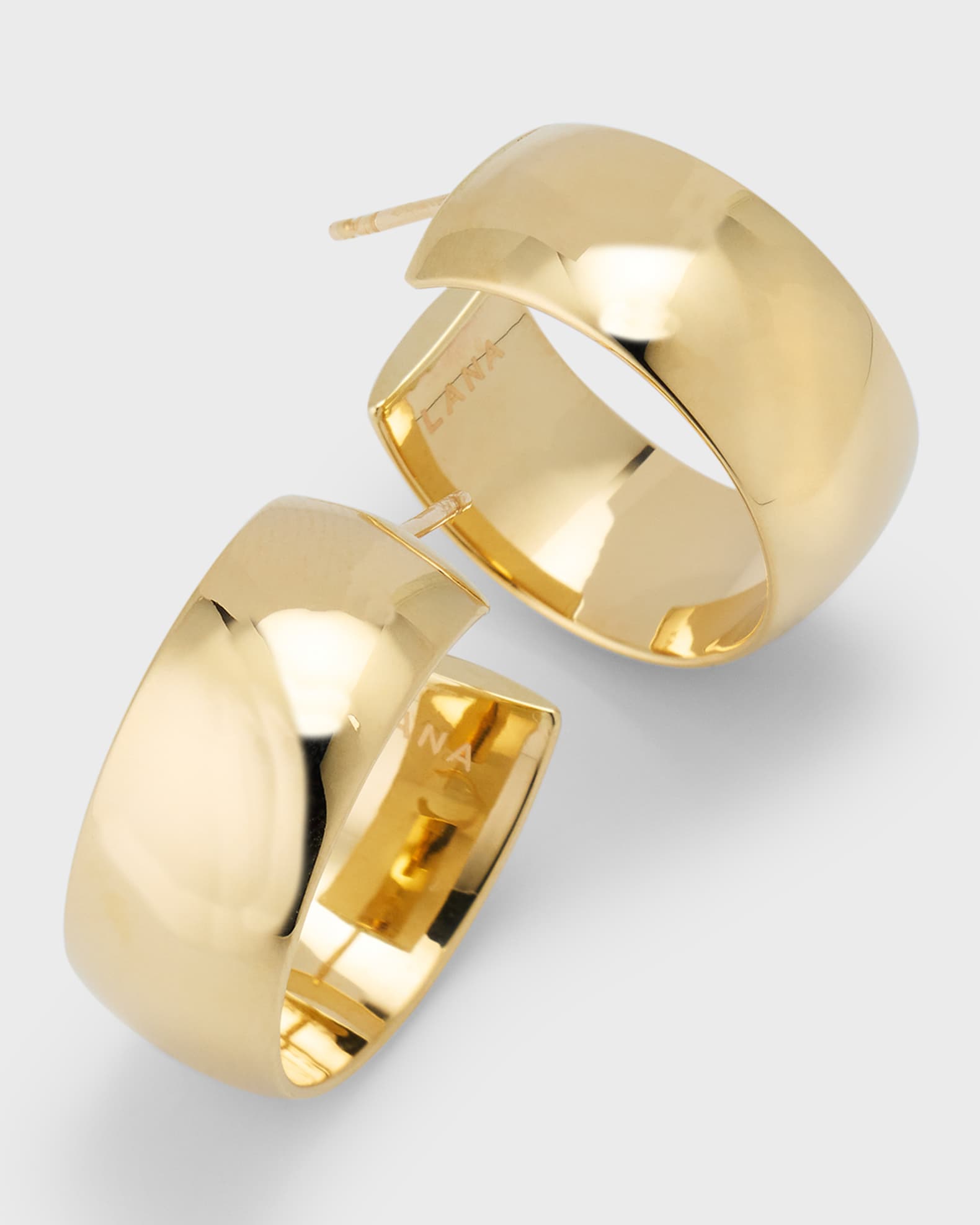 LANA 14K Gold 25mm Curved Bold Hollow Hoops | Neiman Marcus