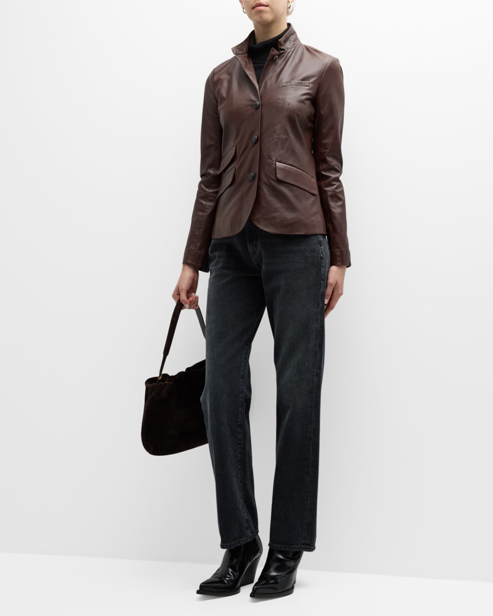 Rag & Bone Slade Leather Blazer | Neiman Marcus