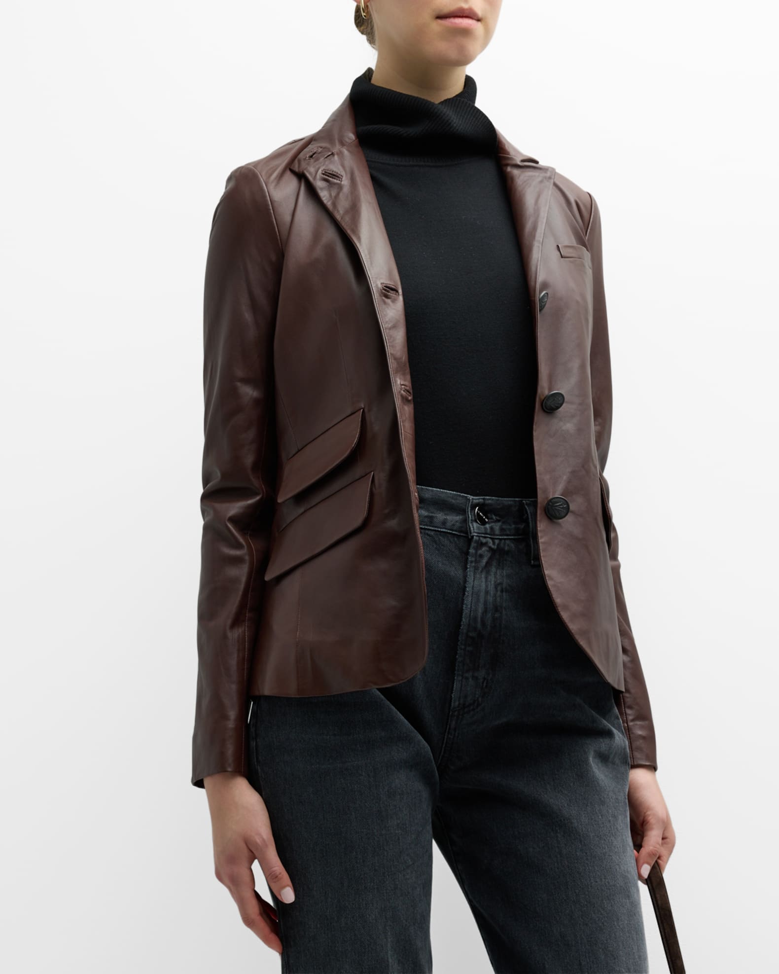Rag & Bone Slade Leather Blazer | Neiman Marcus