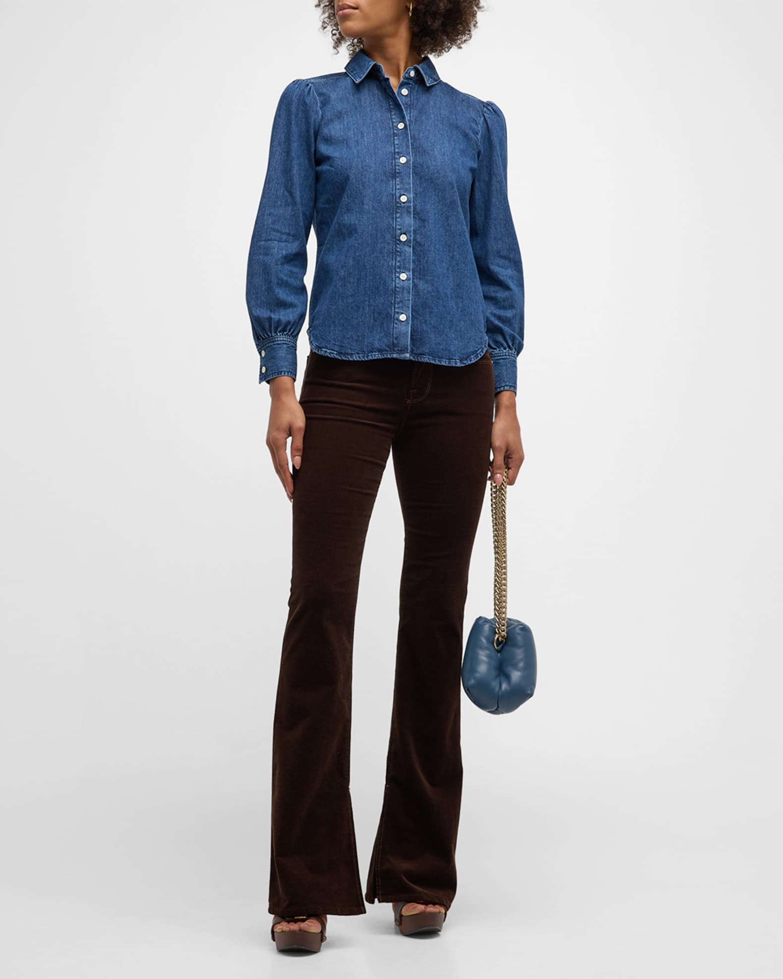 FRAME Le Mini Boot Slit Corduroy Jeans | Neiman Marcus