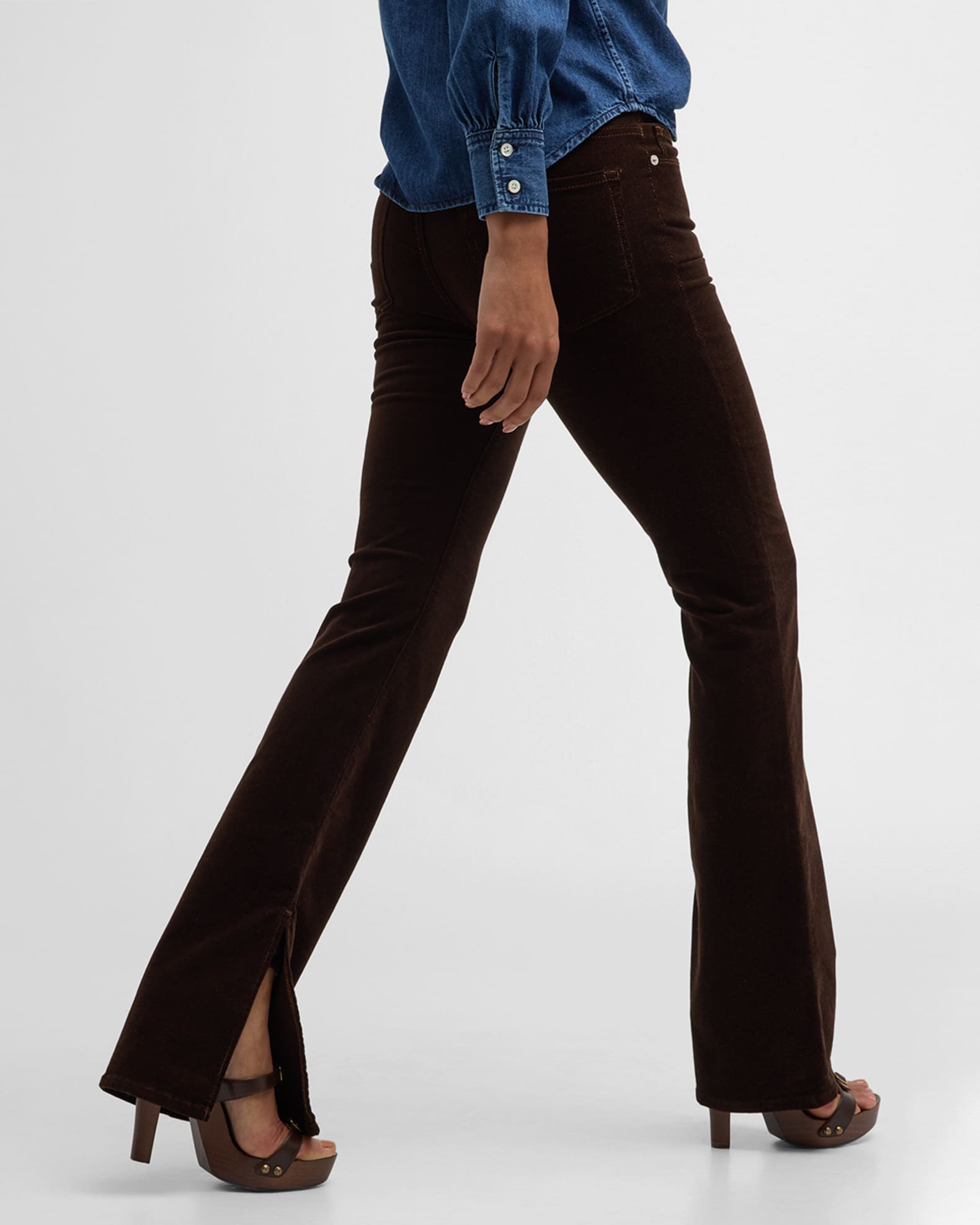 FRAME Le Mini Boot Slit Corduroy Jeans | Neiman Marcus